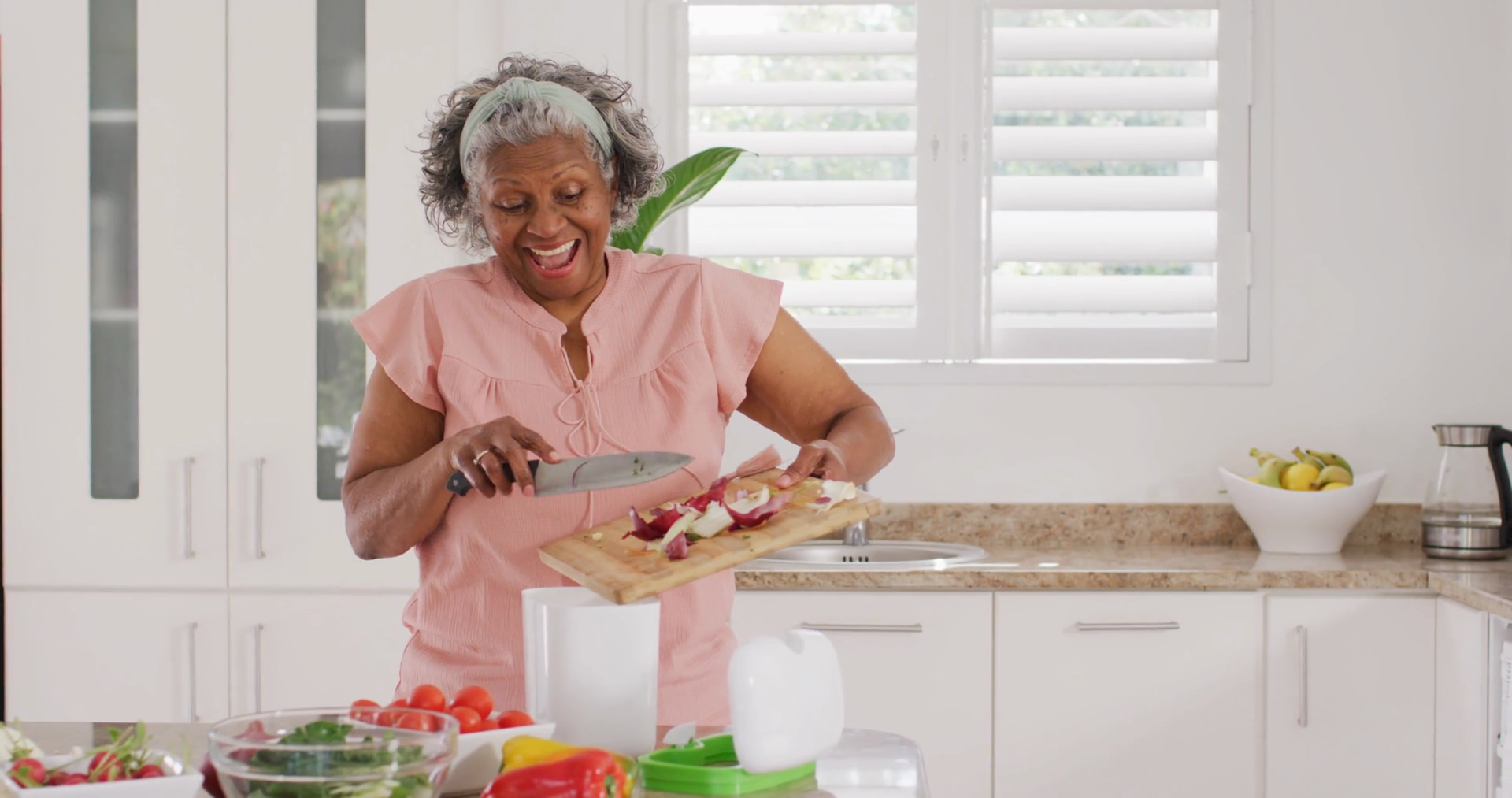 Happy Senior African American Woman Cooking Stock Footage SBV-348604542 ...