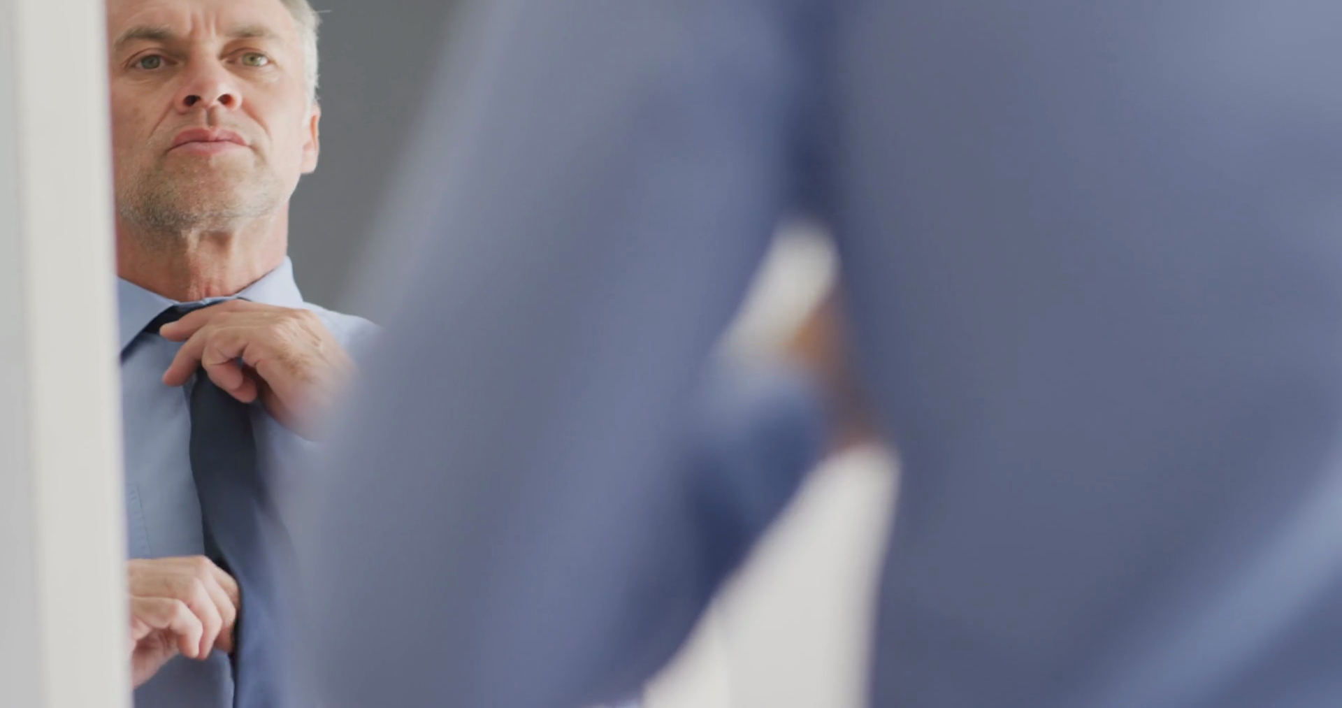 Happy Caucasian Man Looking At Reflection In Stock Footage SBV ...