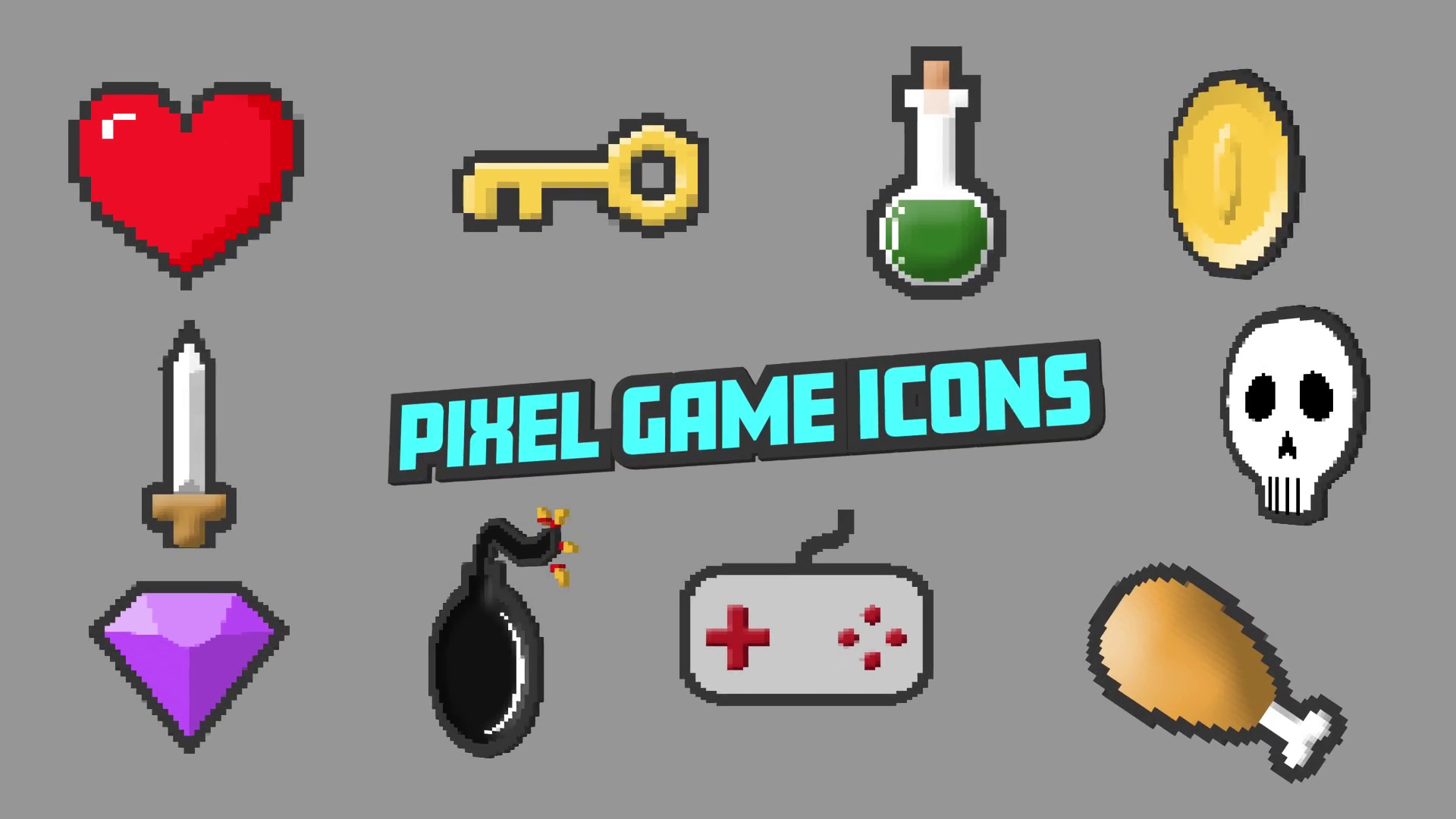 Pixel Game Icons Animation Template SBV-339011436 - Storyblocks