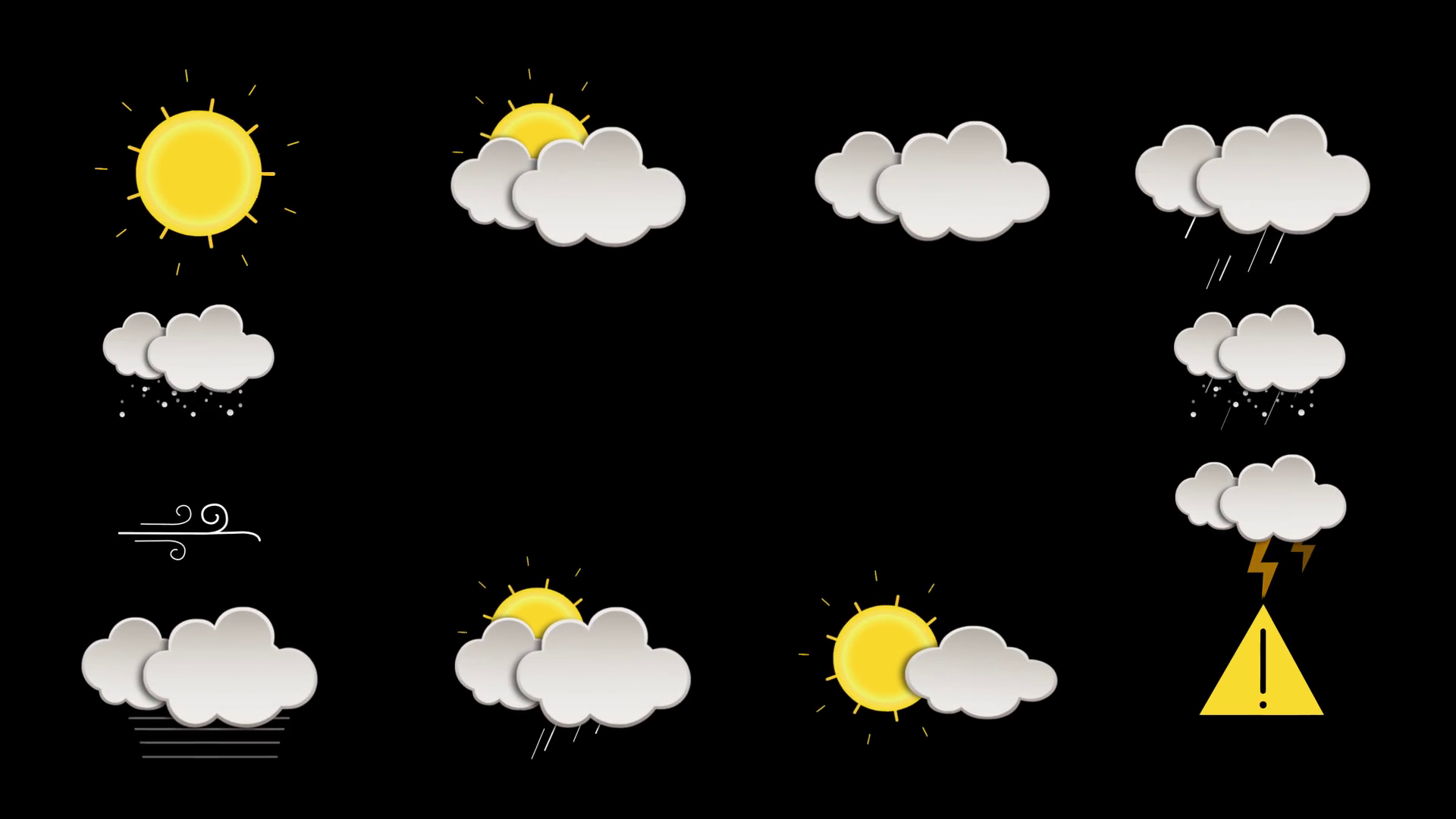 Premiere Pro Template: Weather Icons Animation SBV-338946444 - Storyblocks