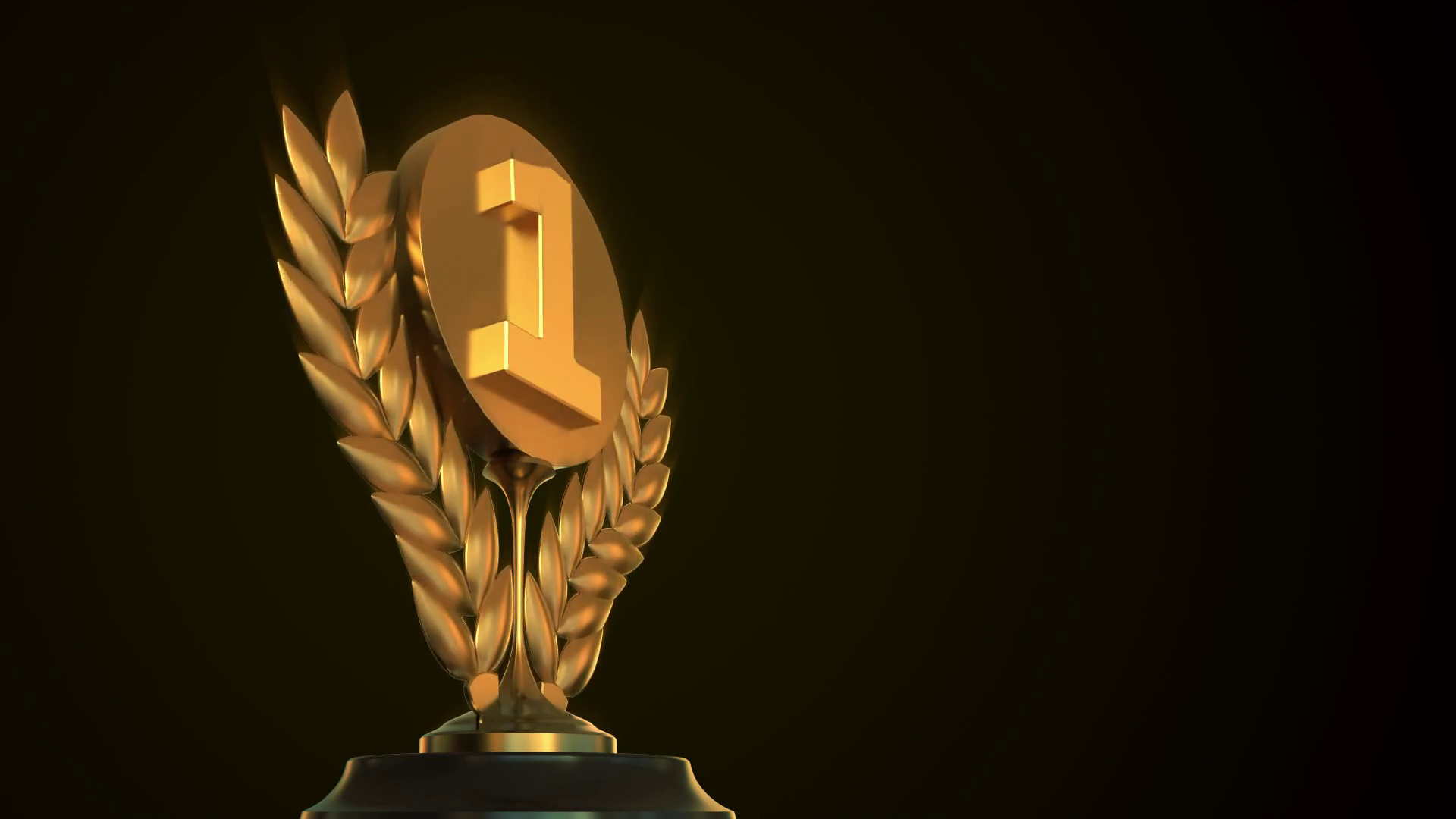 First Prize Golden Glowing Trophy On Black Stock Motion Graphics SBV ...