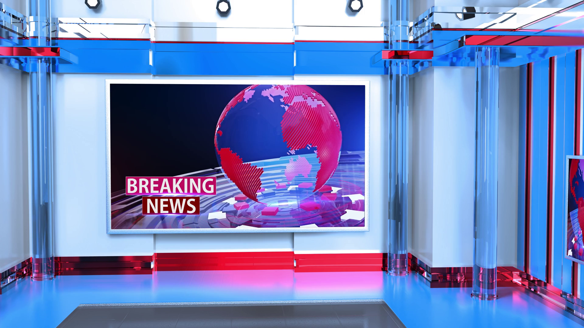 News Tv Studio Set Virtual Screen Background Stock Motion Graphics SBV ...