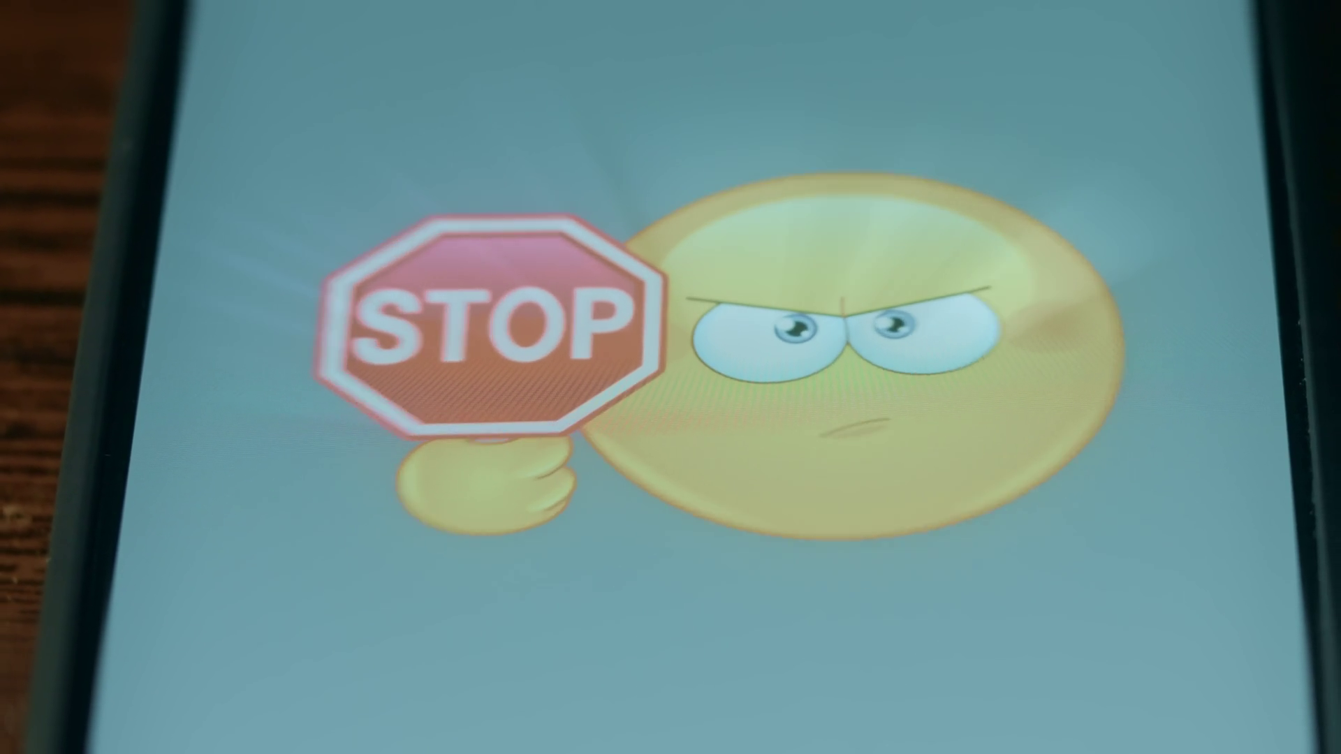Angry Emoticon Holds Stop Sign Presentation Stock Footage SBV-352217650 ...