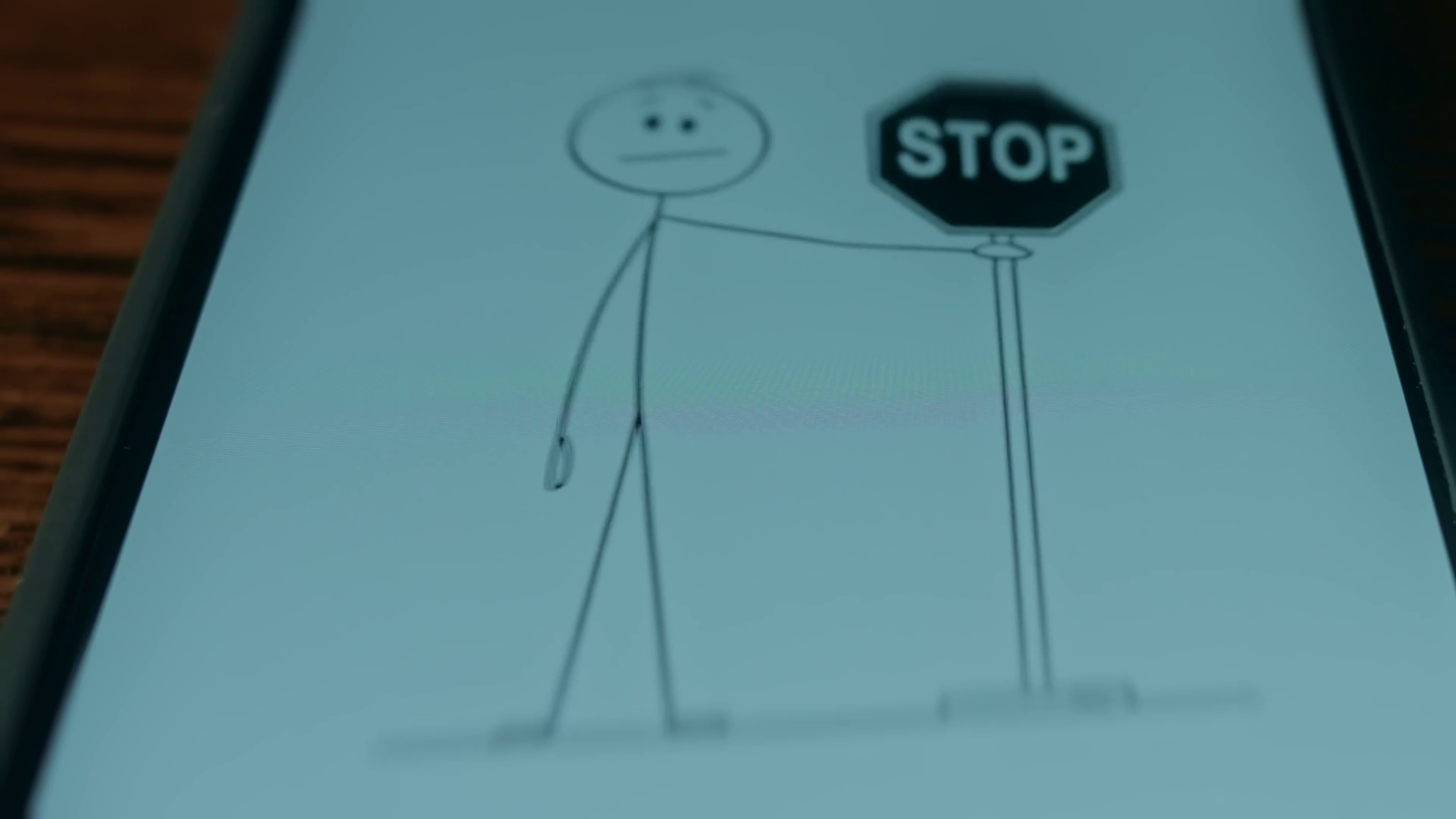 Hand Drawn Person Holds Stop Sign Stock Footage SBV-352217687 - Storyblocks