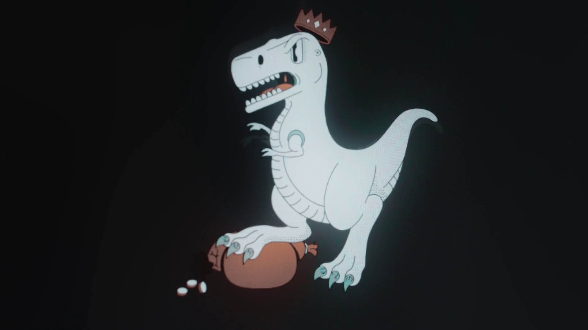 Tyrannosaurus Rex T Rex Wearing Crown Stock Footage SBV-352556423 ...