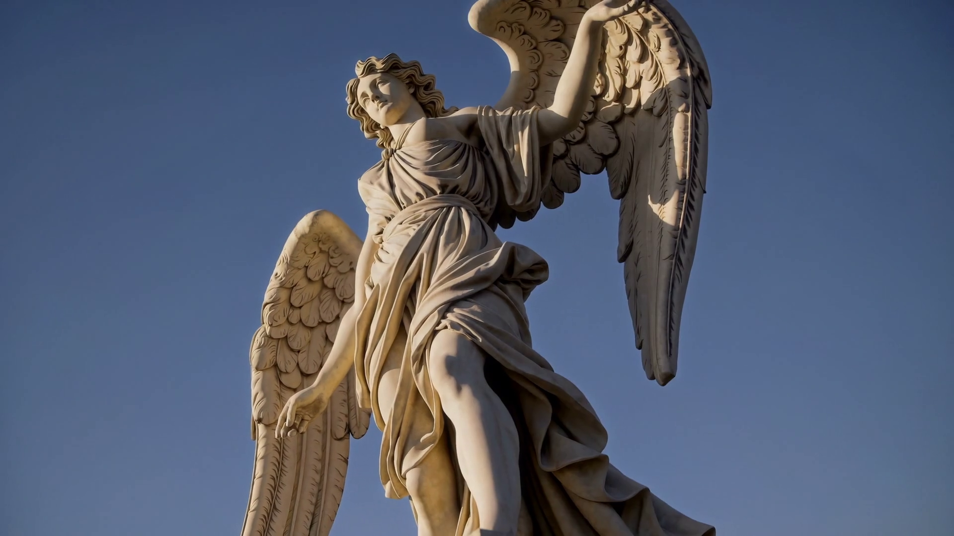 A Breathtaking Stunning Angel Statue Serving Stock Motion Graphics SBV ...