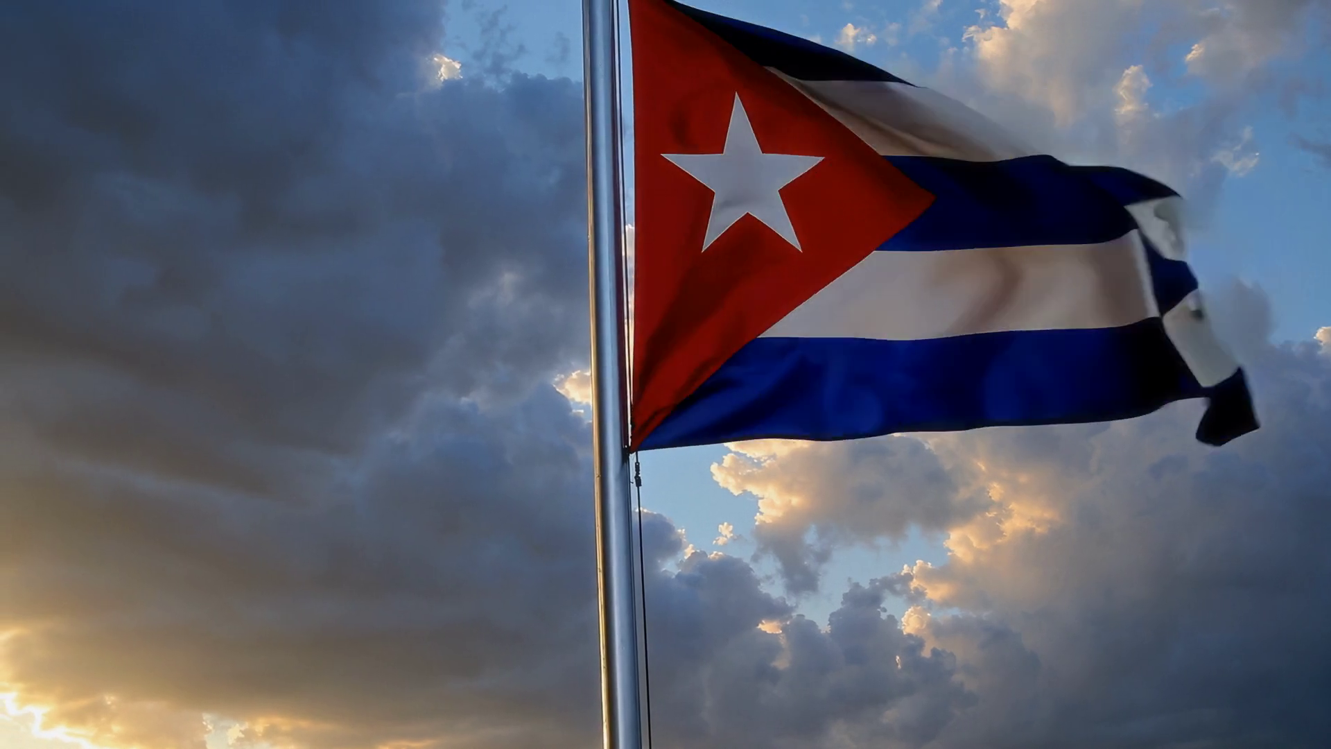 A Stunning Capture Of Cuban Flag Waving Stock Footage SBV-352006040 ...