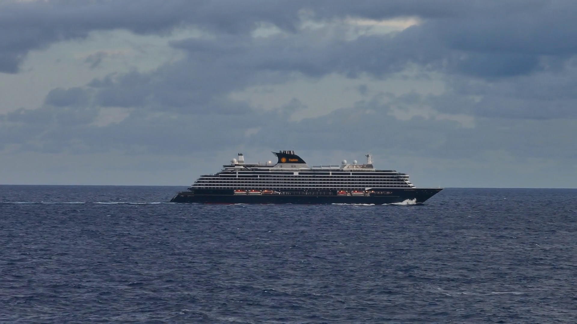 Stormy Sky Surrounds Elegant Maritime Vessel Stock Footage SBV ...