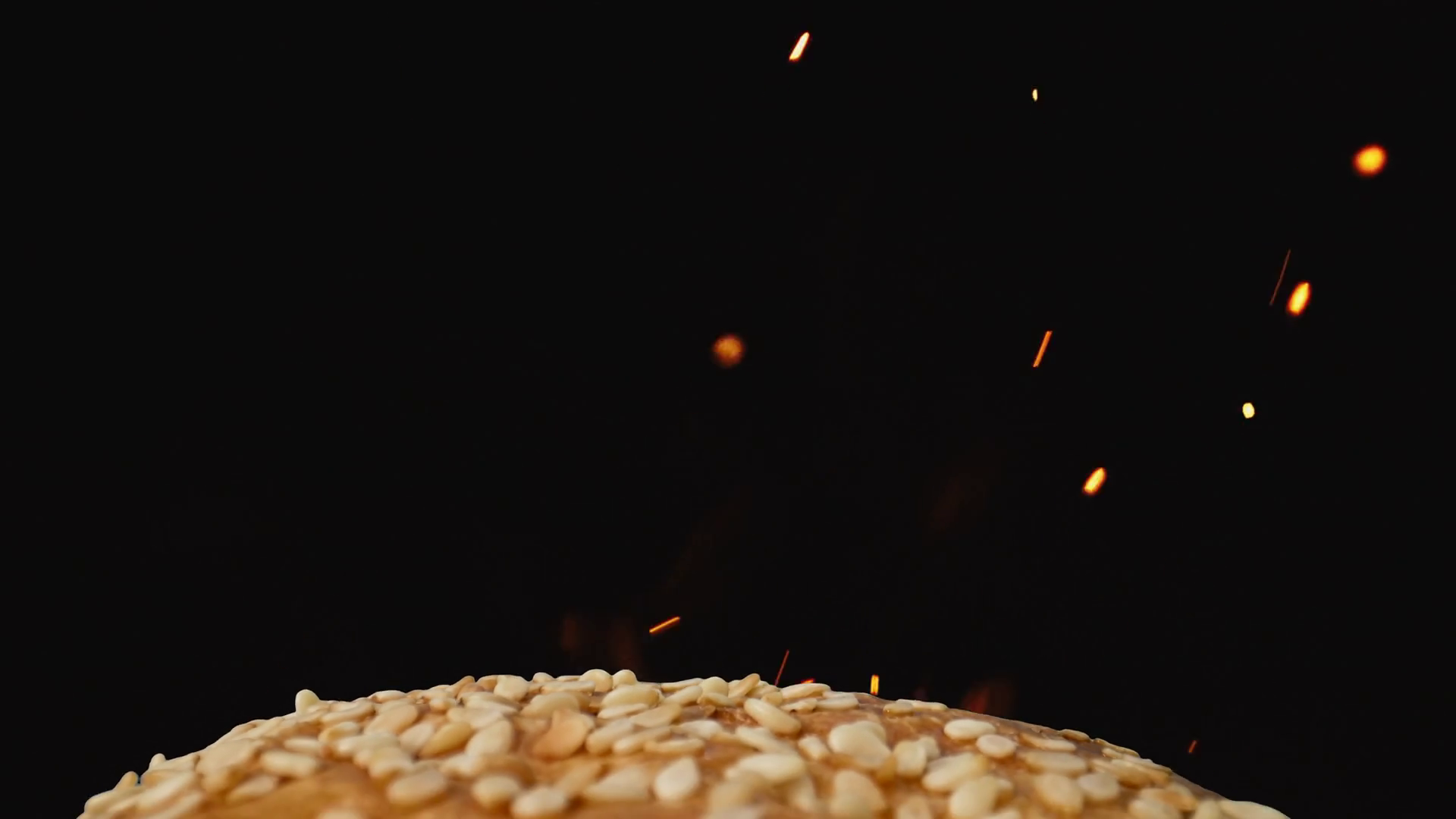 Appetizing Burger On Black Background With Stock Footage SBV-347453655 ...