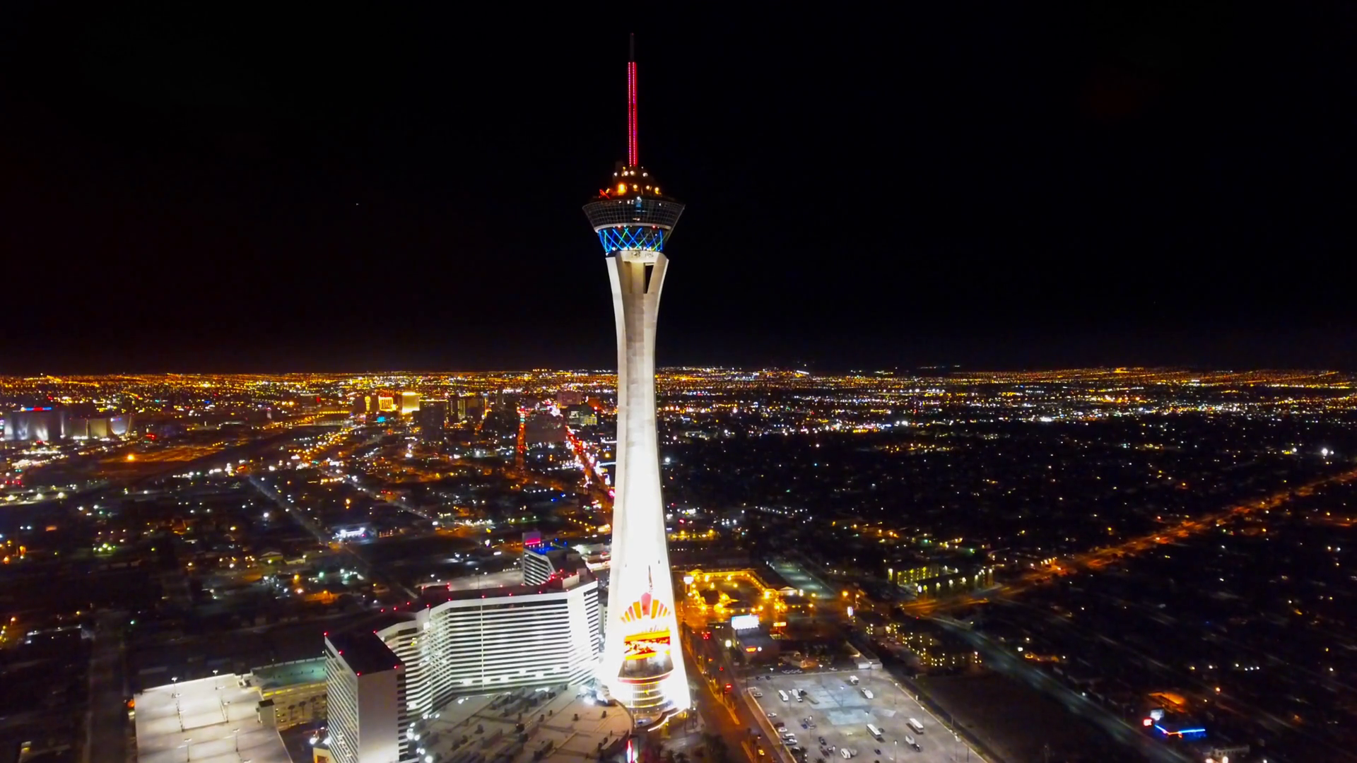 Aerial View Stratosphere Las Vegas Tower Stock Footage SBV-332725696 ...
