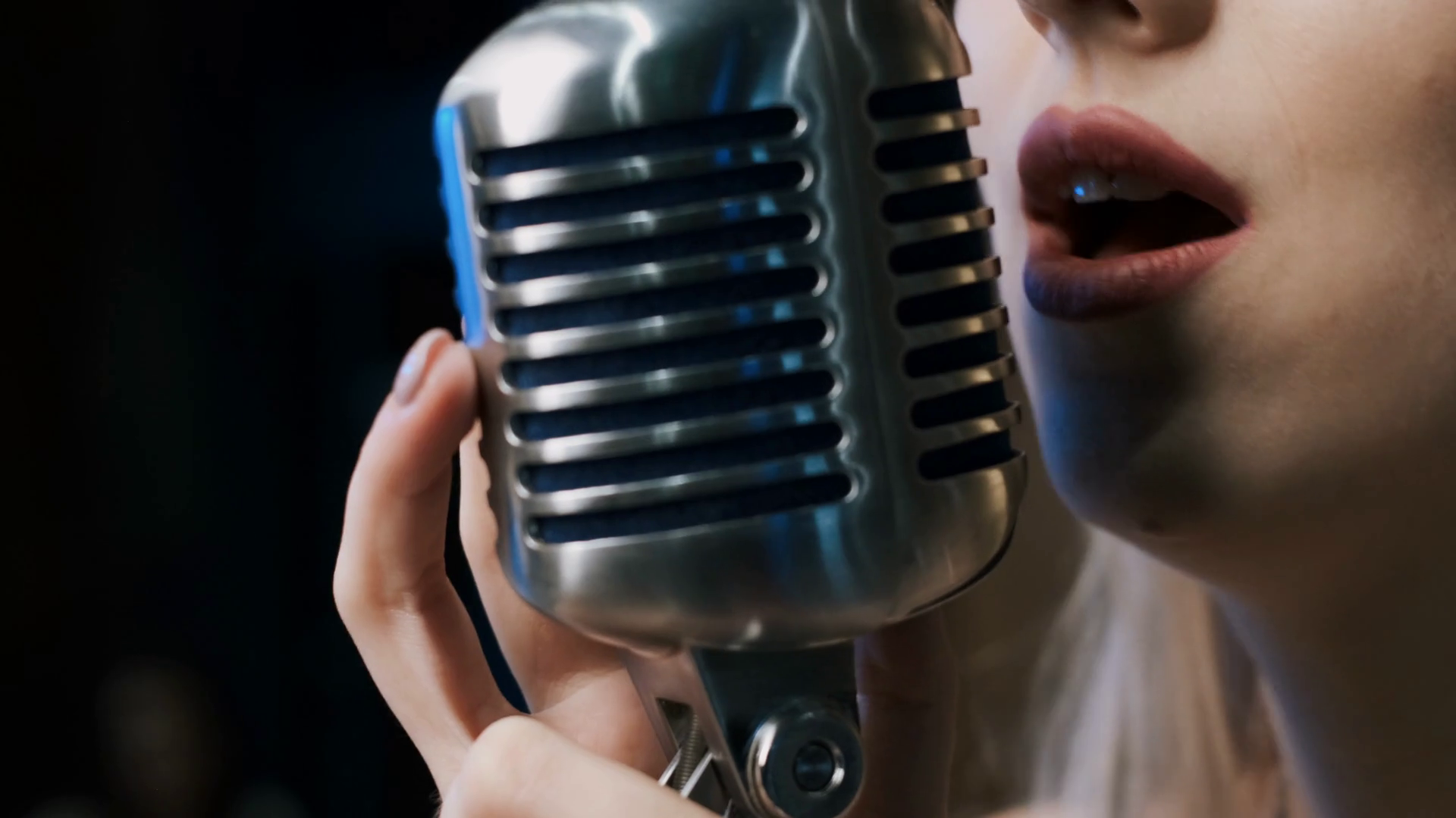 Close-up Of Happy Female Singer Emotionally Stock Footage SBV-337747724 ...