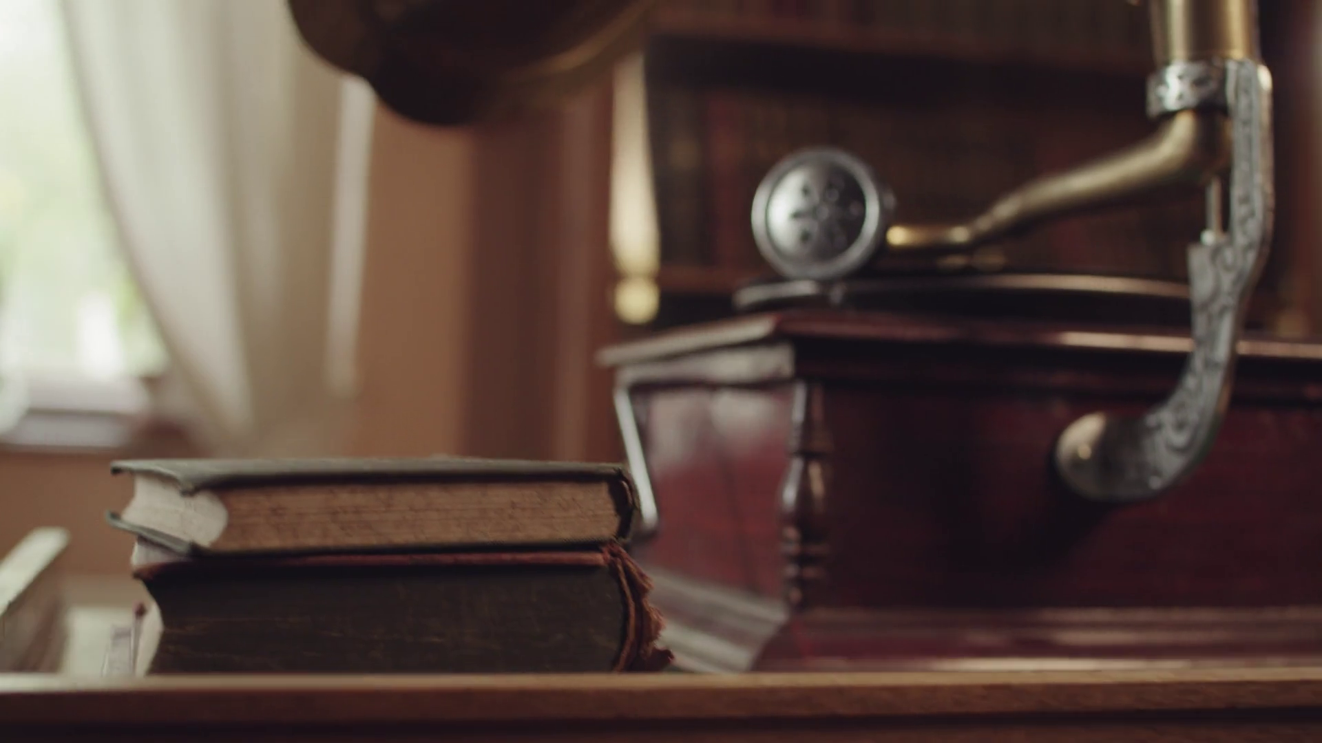 Man Starts Vintage Gramophone Old Exhibit In Stock Footage SBV ...