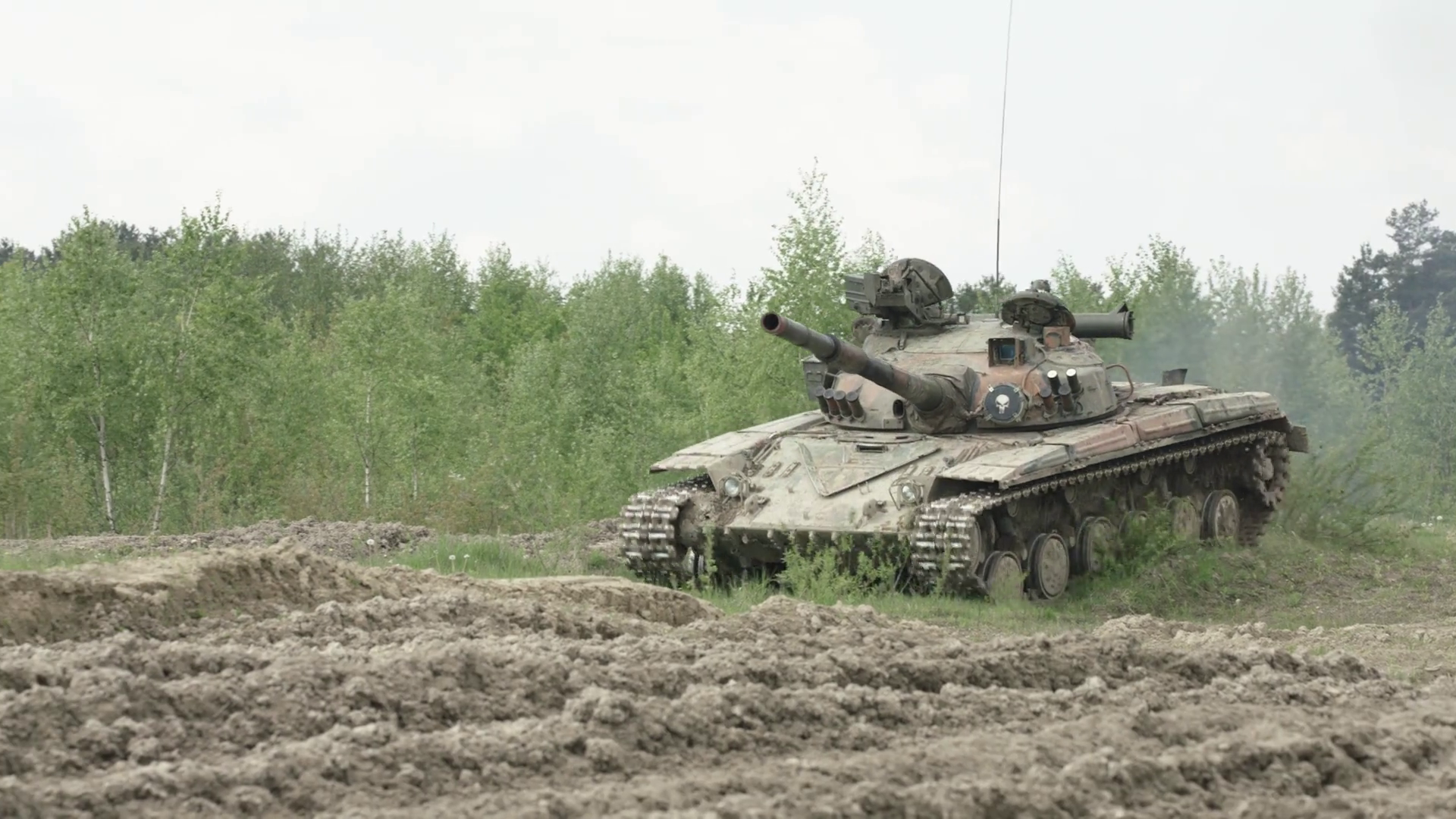 Military Tank In Movement On Dirt Ground Stock Footage SBV-322168548 ...