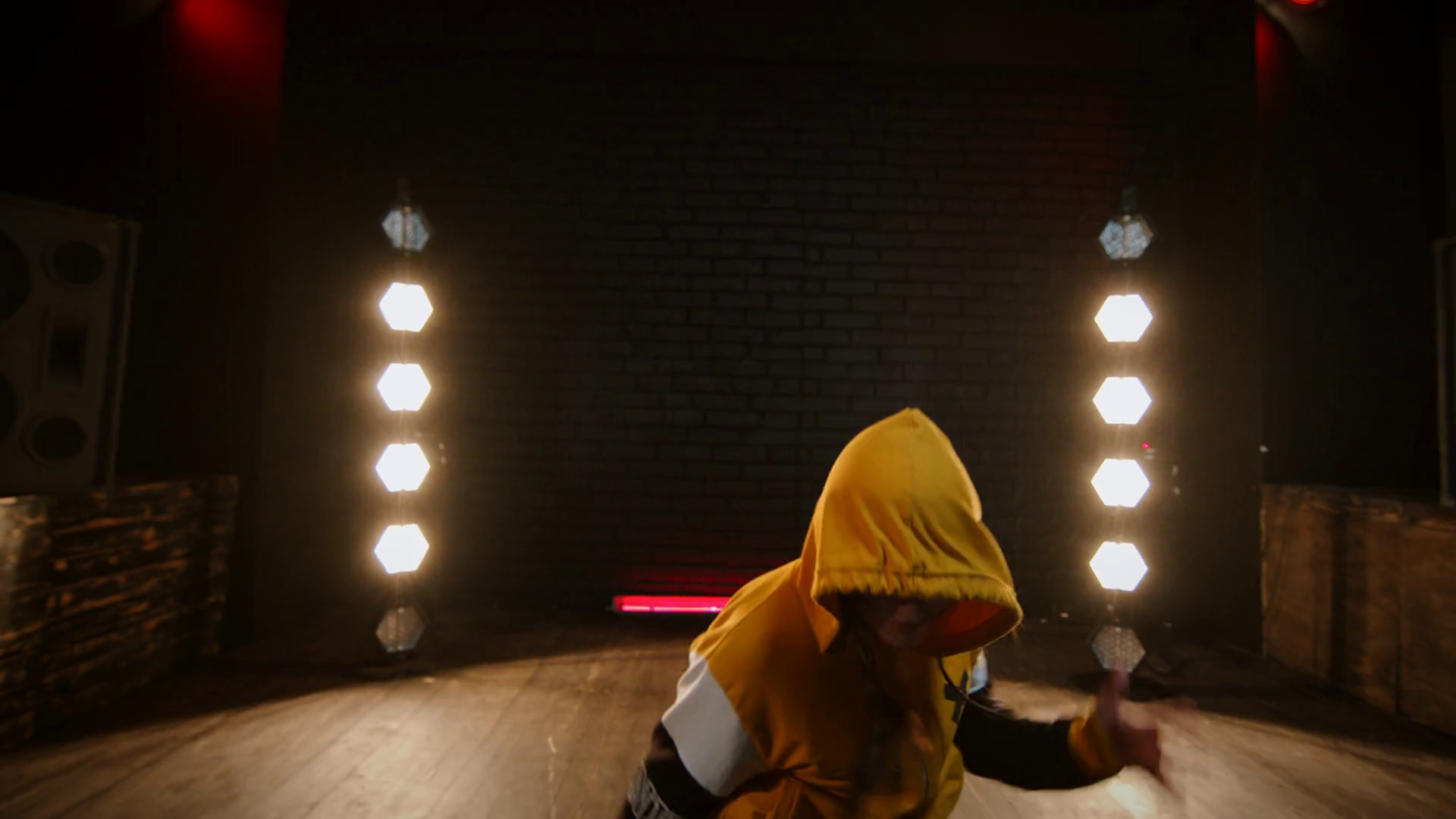 Young Brunette Dancing Break Dance In Studio. Stock Video Footage 00:16 ...