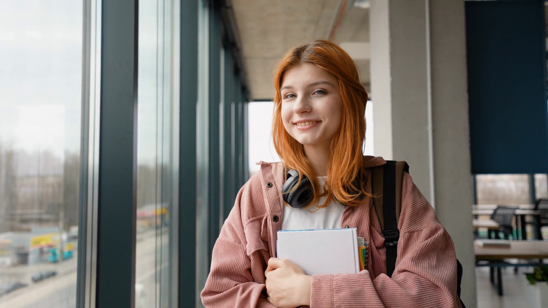 Portrait Of Happy Girl Student With Books In Stock Footage SBV ...