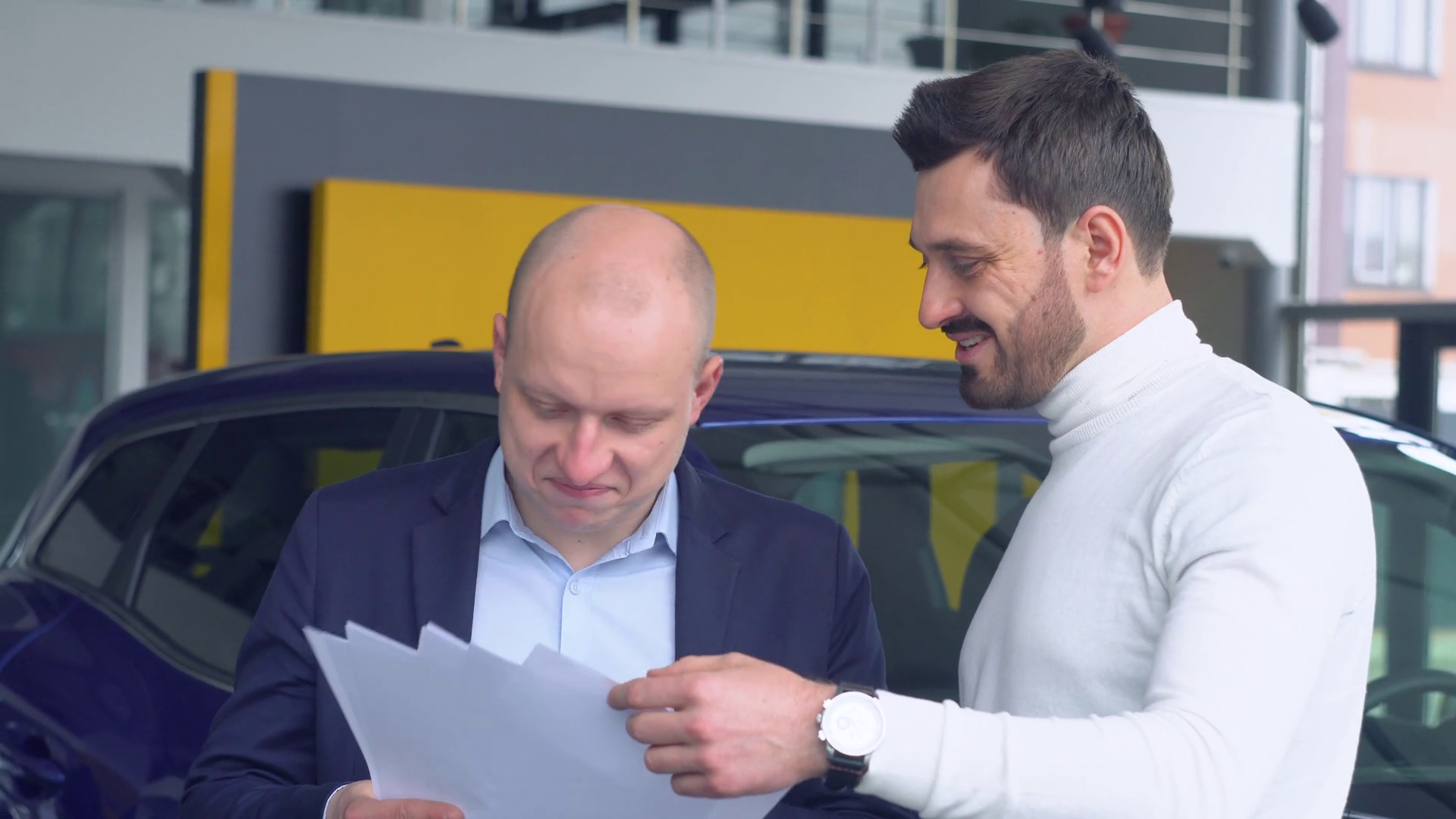 Professional Salesman Smiling Showing New Stock Footage SBV-352090473 ...