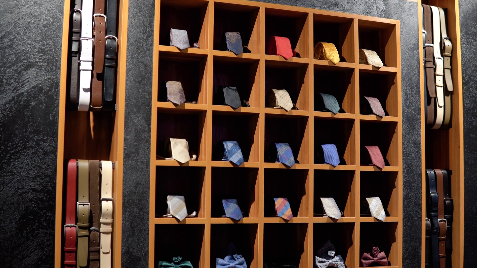 Showcase With Ties In Luxury Boutique Of Stock Footage SBV-352119898 ...
