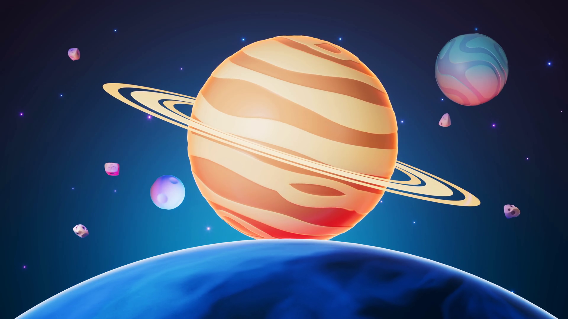 Cartoon Style Planet In Outer Space 3d Stock Motion Graphics SBV ...