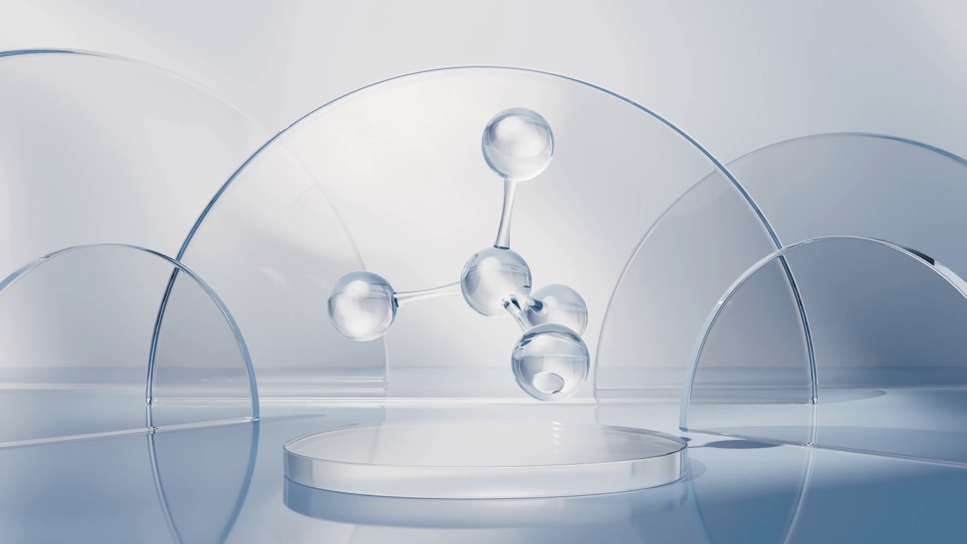 Molecule With Glass Geometry Background 3d Stock Motion Graphics SBV-347636888 - Storyblocks