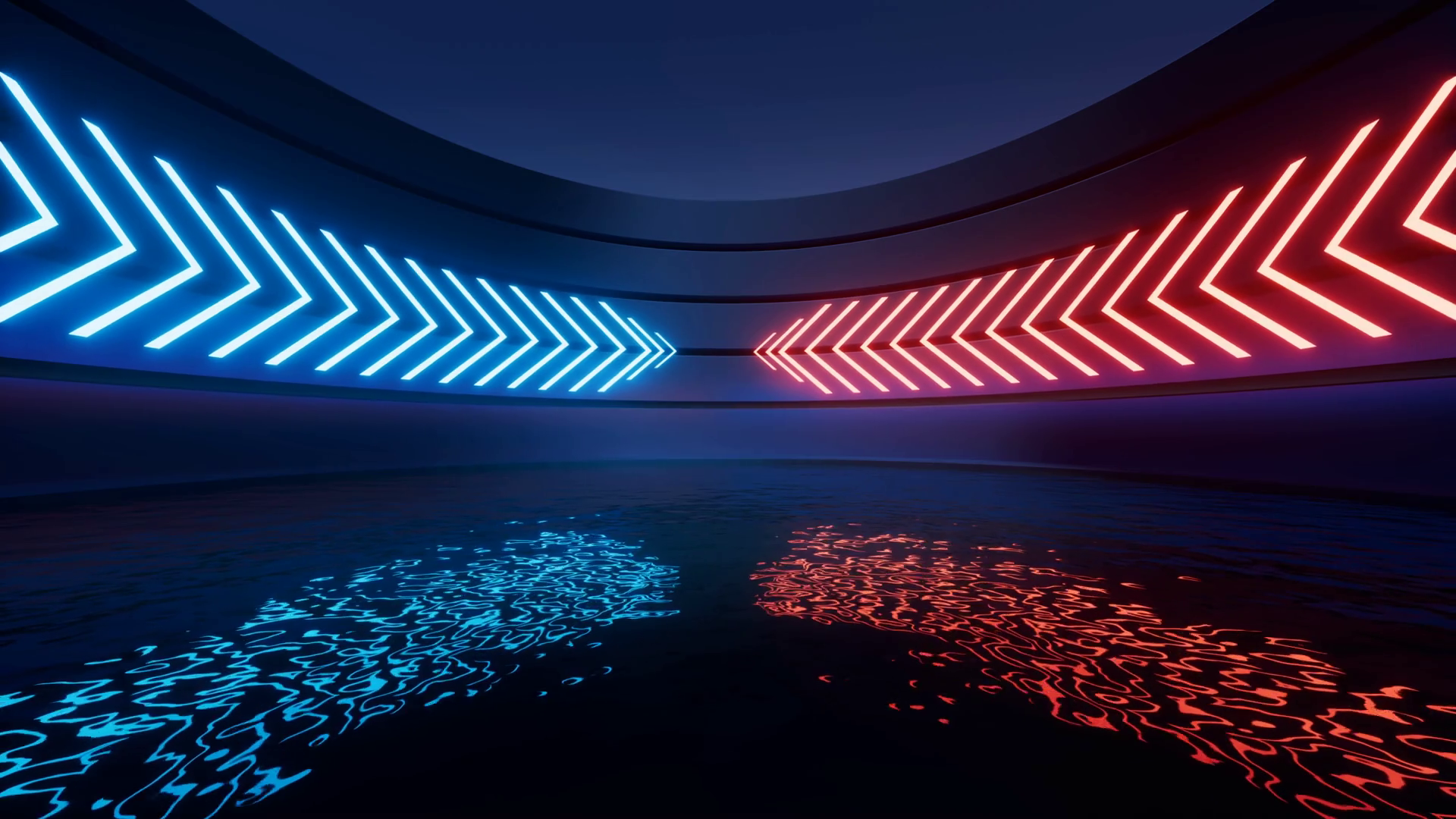 Glowing Neon Lines With Water Surface Stock Motion Graphics SBV ...