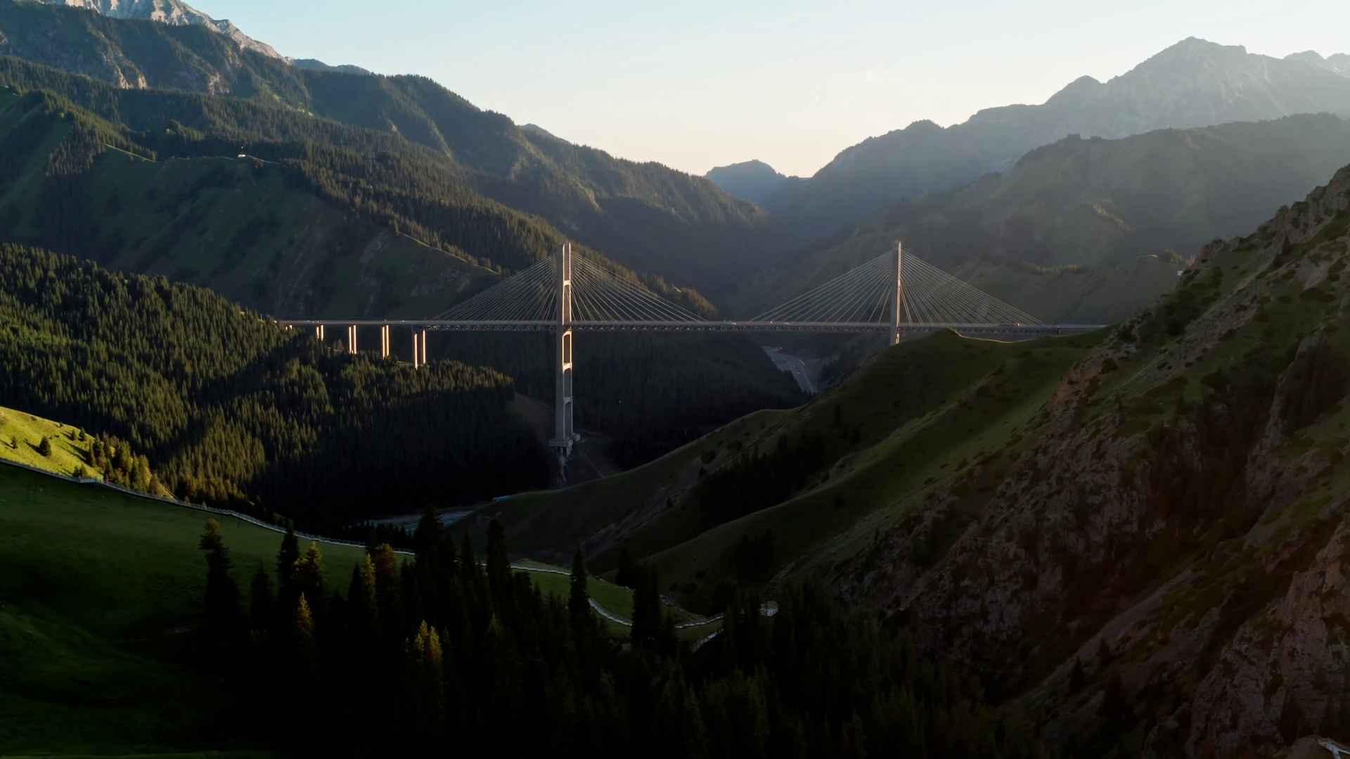 The Bridge Between Mountains Stock Footage SBV-347338465 - Storyblocks