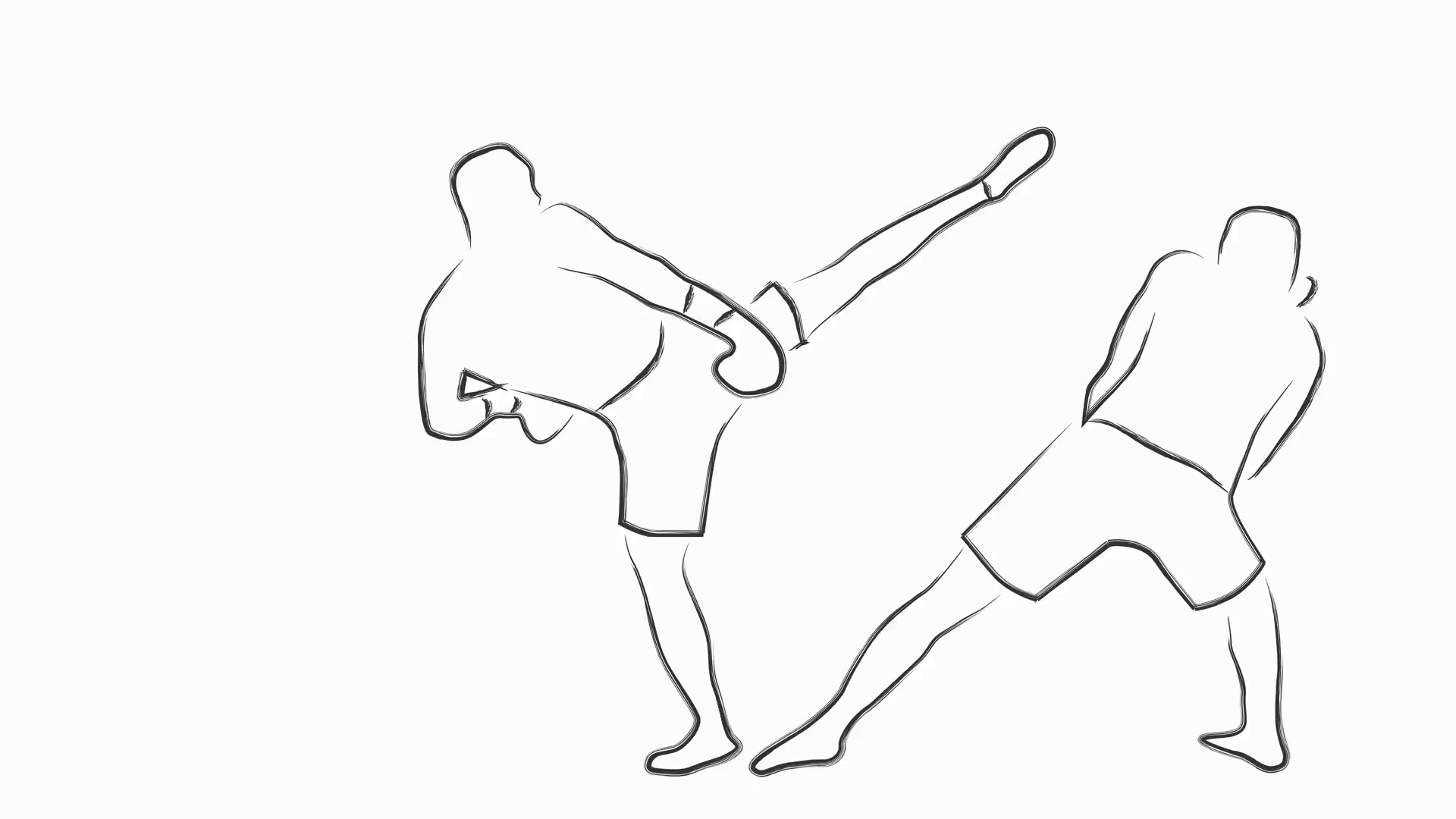 kickboxing fighters fighting ink cartoon animation Motion Background ...