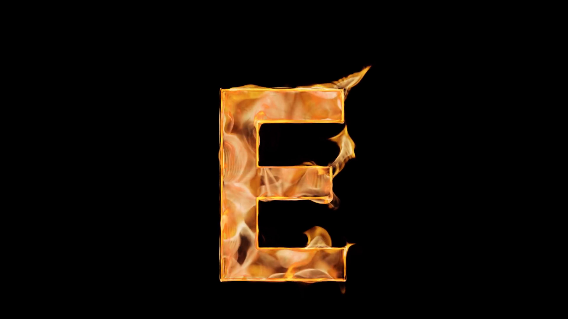 Burning Letter E Fire Alphabet Symbol On Stock Motion Graphics SBV ...