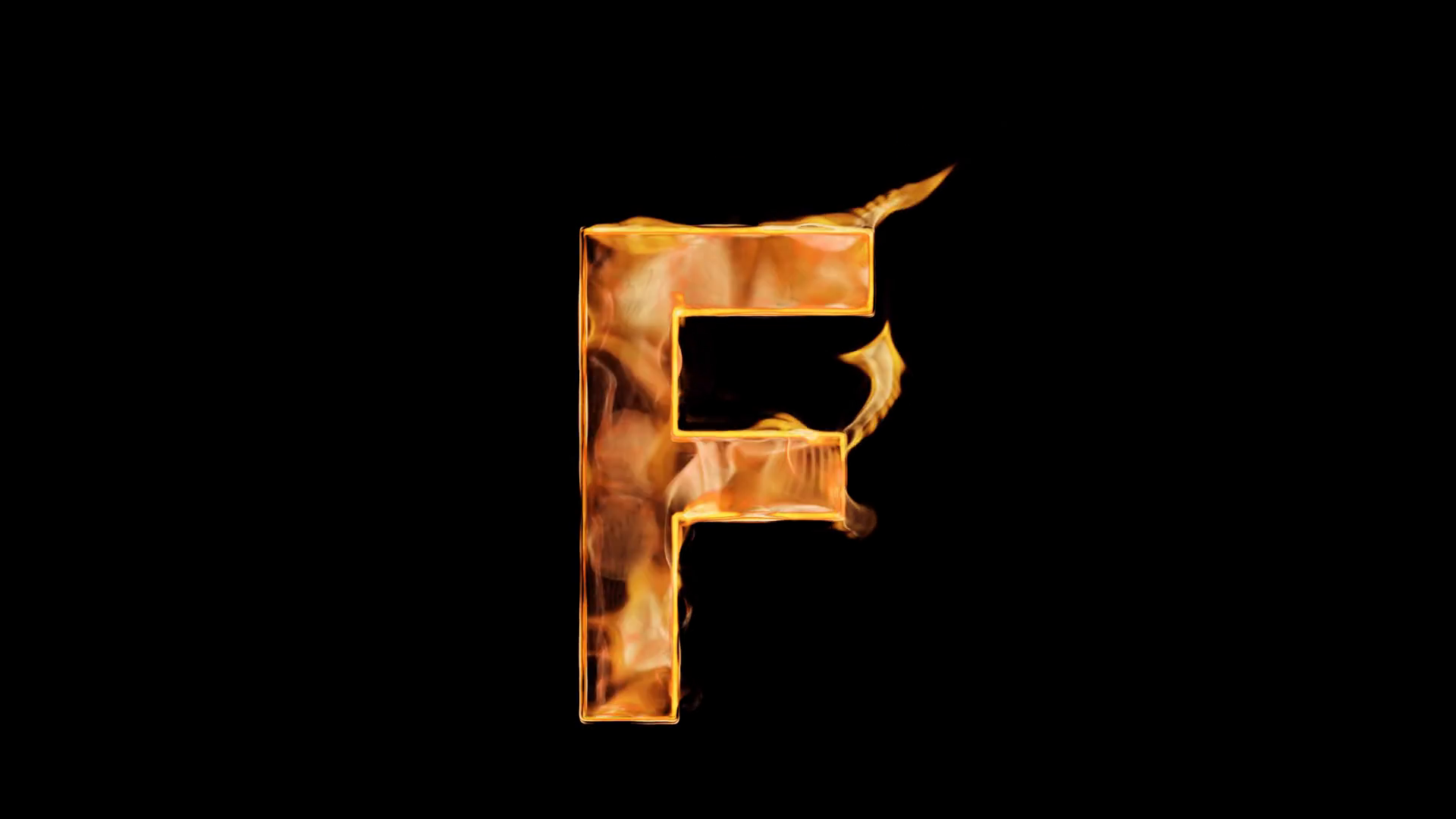 Burning Letter F Fire Alphabet Symbol On Stock Motion Graphics SBV ...