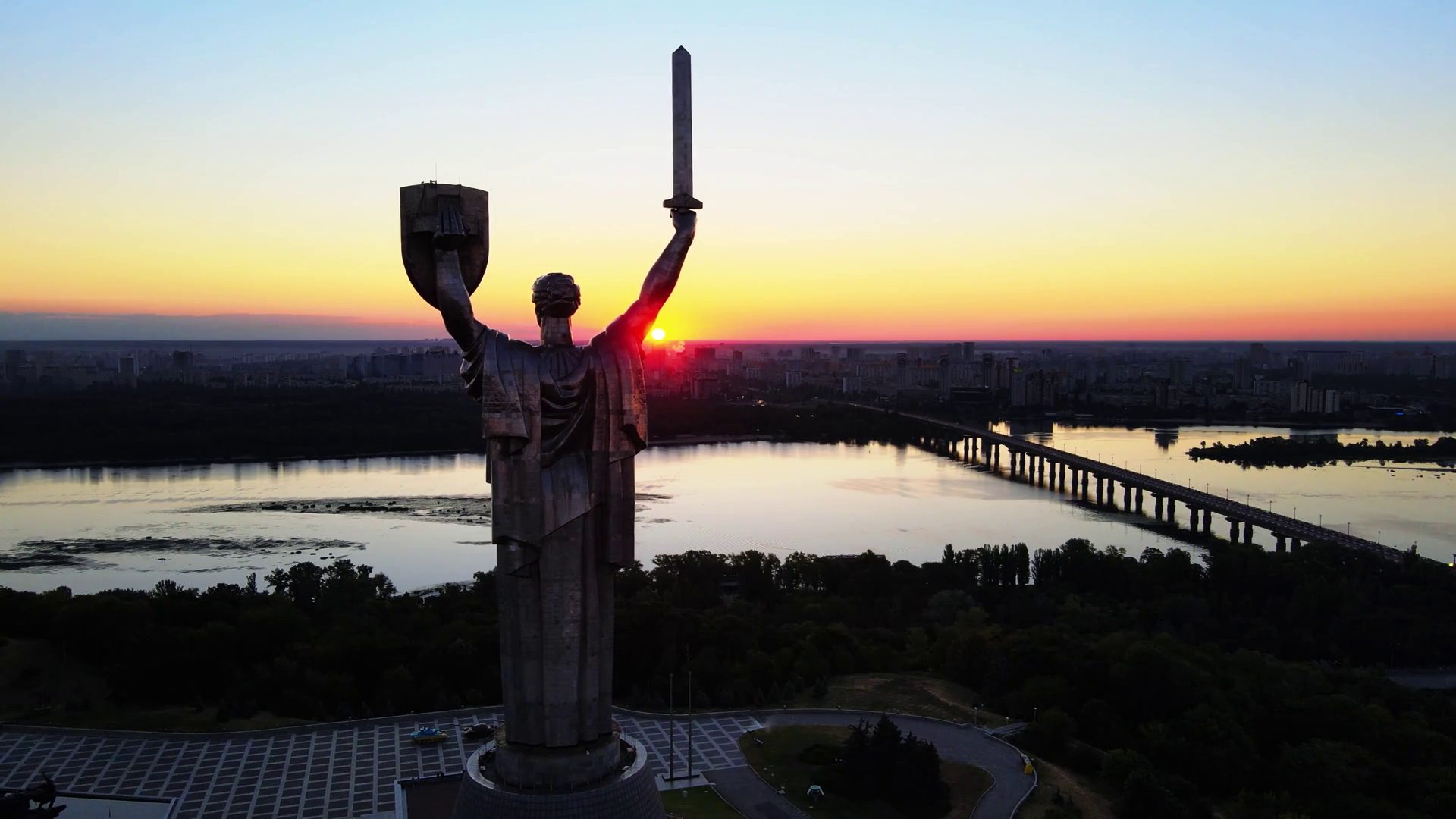 Kyiv Ukraine Aerial View In Morning At Dawn: Stock Footage SBV ...