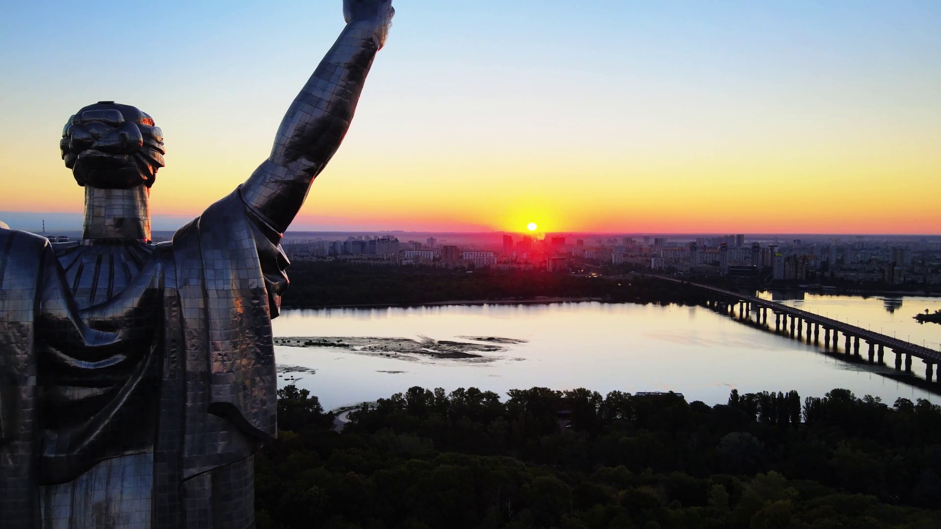 Kyiv Ukraine Aerial View In Morning At Dawn: Stock Footage SBV ...