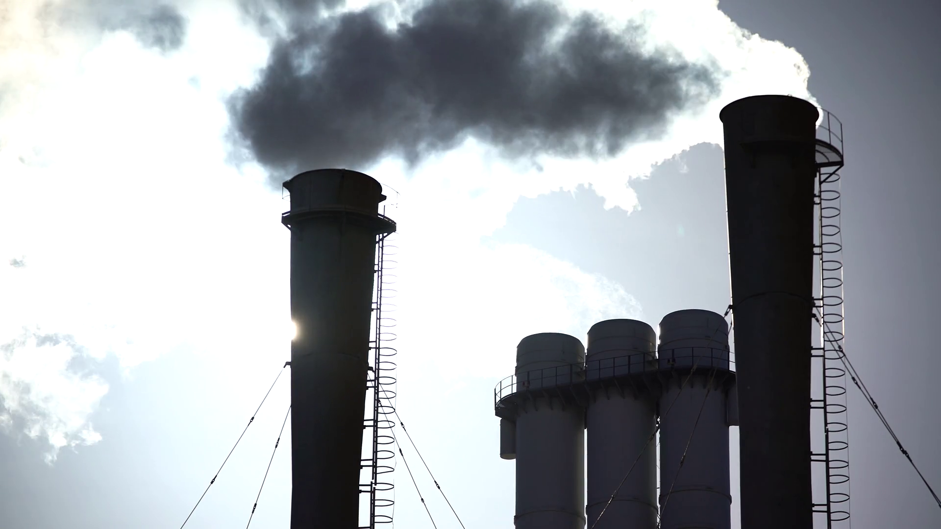 A Smoky Factory Chimney Throws Out Smoke Stock Footage SBV-346859523 ...
