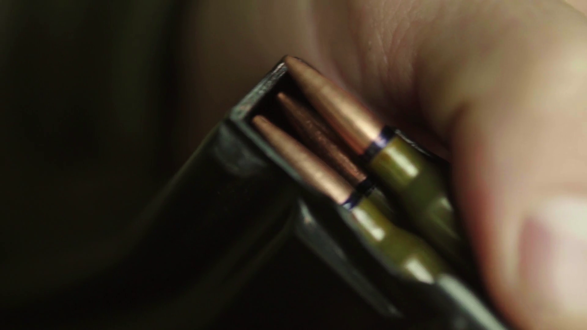 Charging cartridges before firing, slow motion Stock Video Footage 00: ...