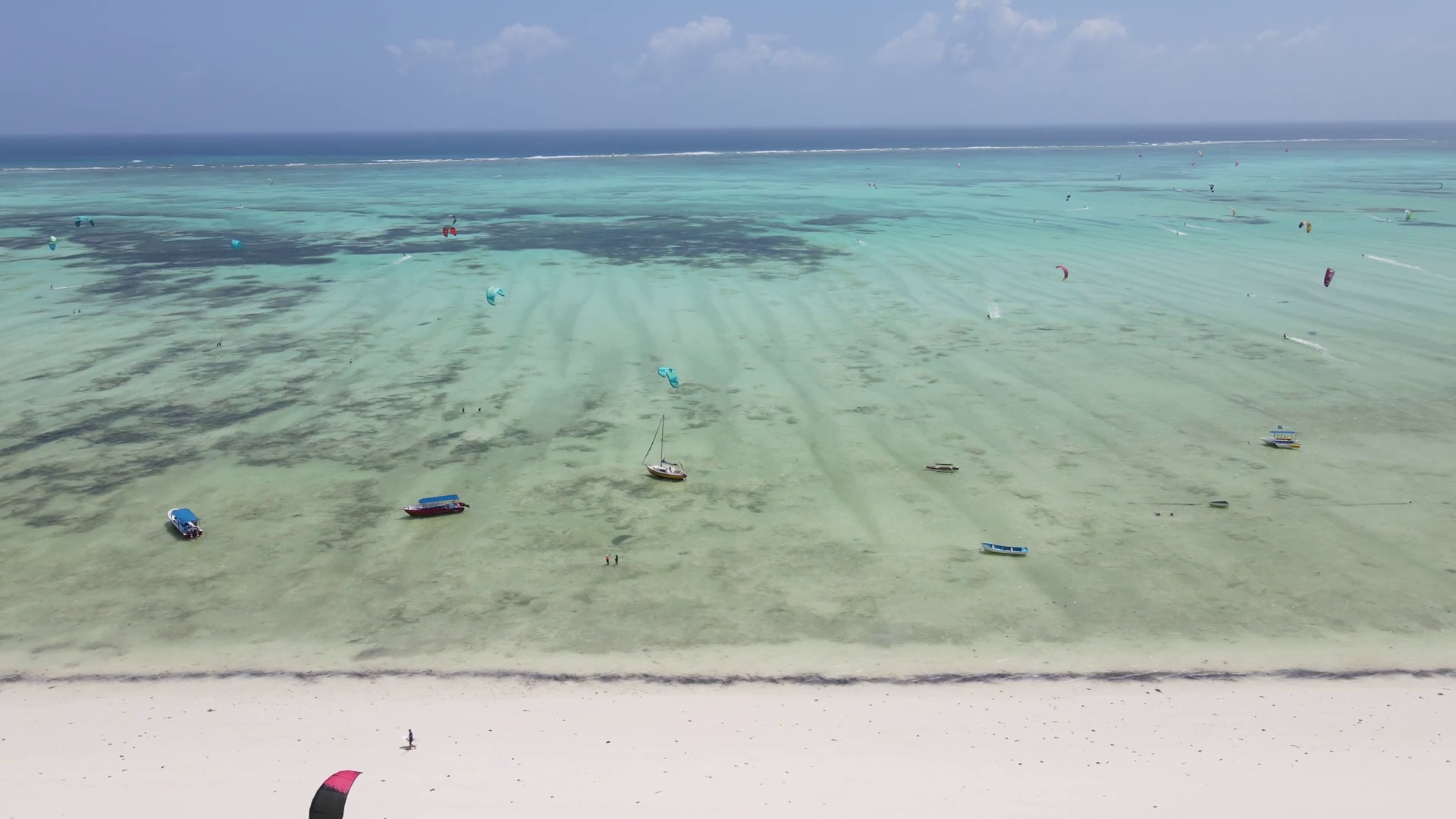 Kitesurfing near the shore of Zanzibar, Tanzania Stock Video Footage 00 ...
