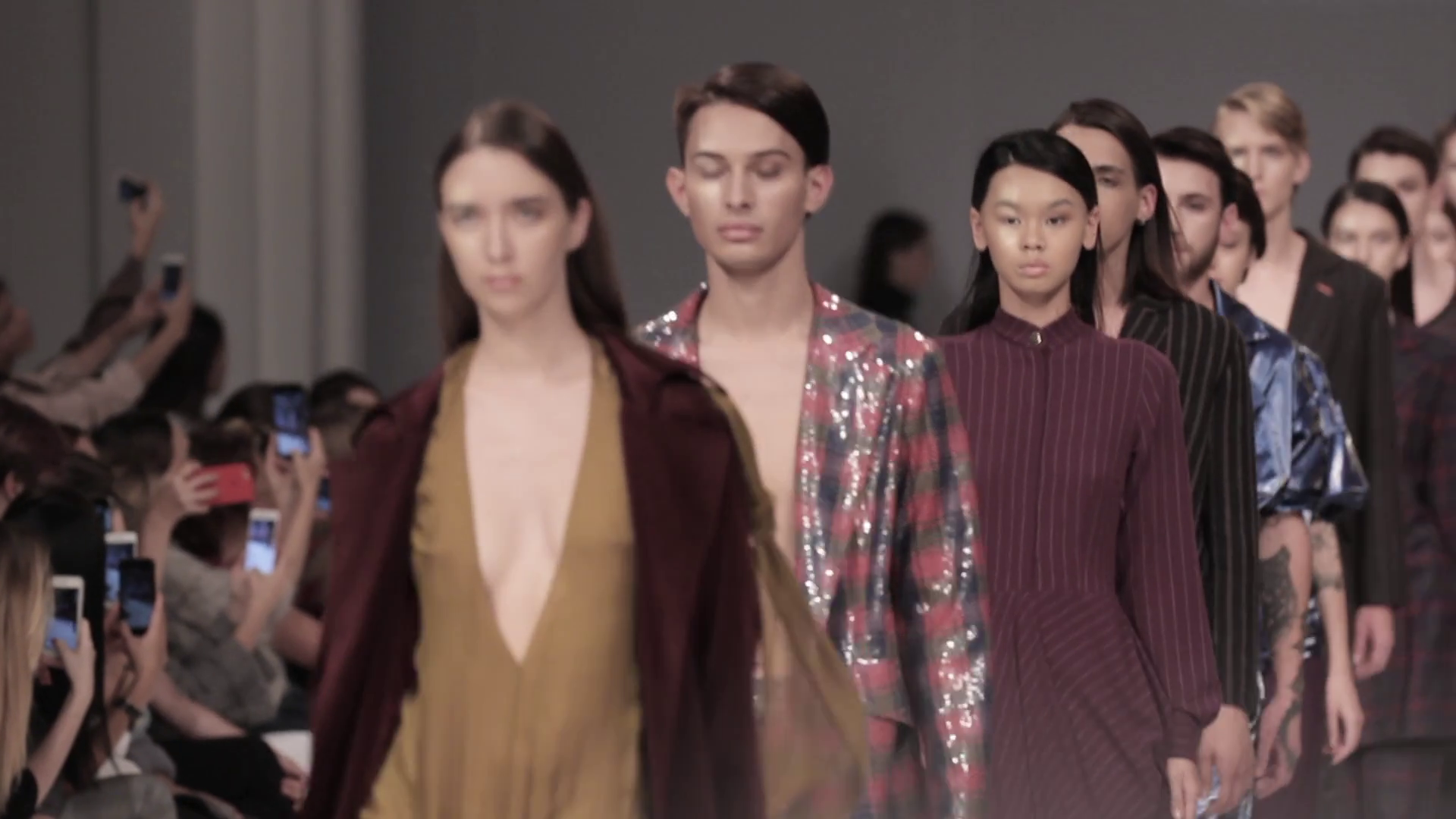 A Group Of Models On Catwalk During Fashion Stock Footage SBV-346844114 ...