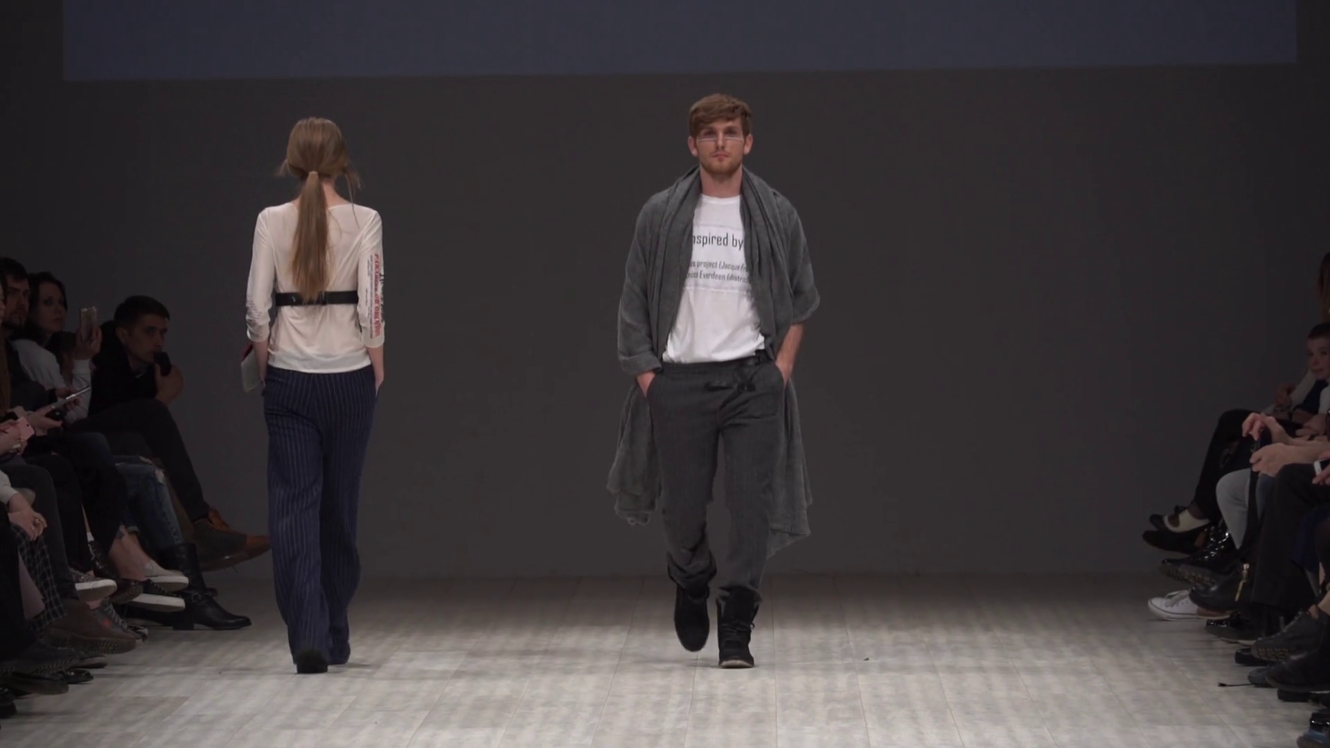 Men's fashion: male model on the catwalk during a fashion show in Kyiv ...