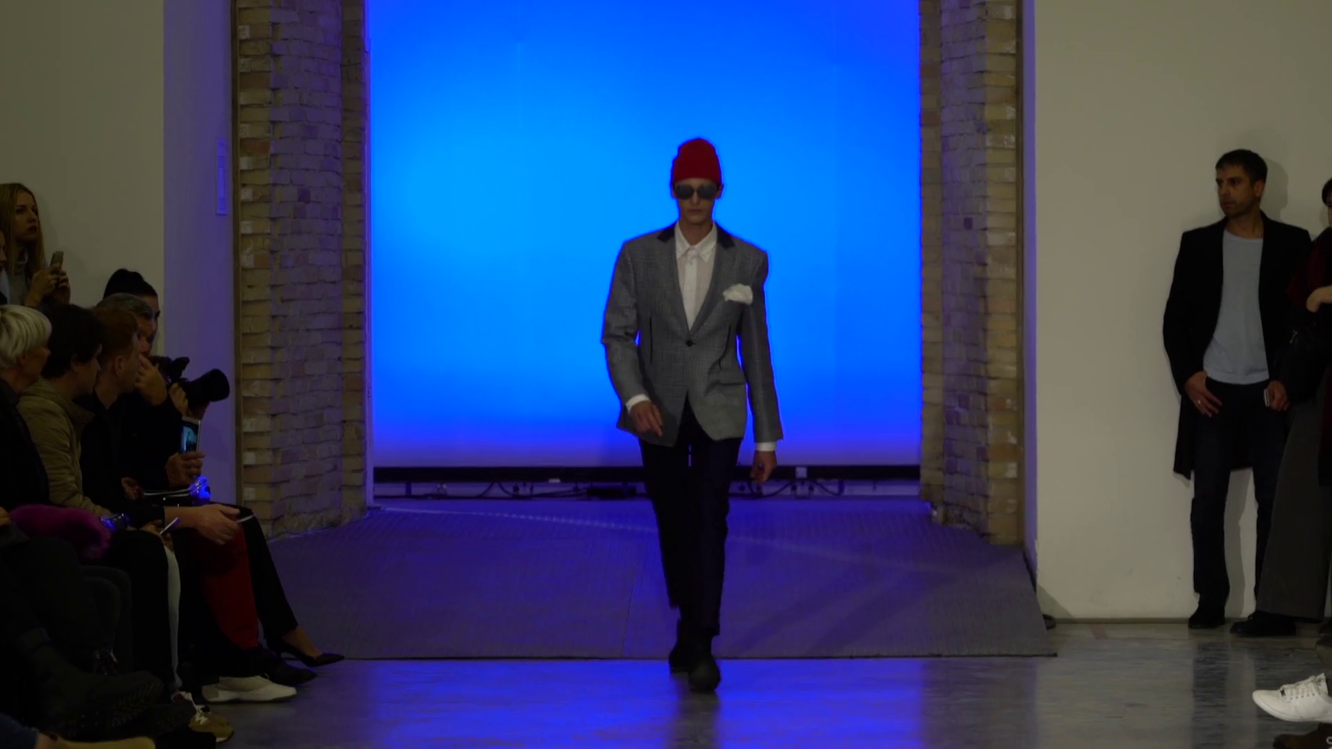 Male Model On Catwalk During Fashion Show In Stock Footage SBV ...