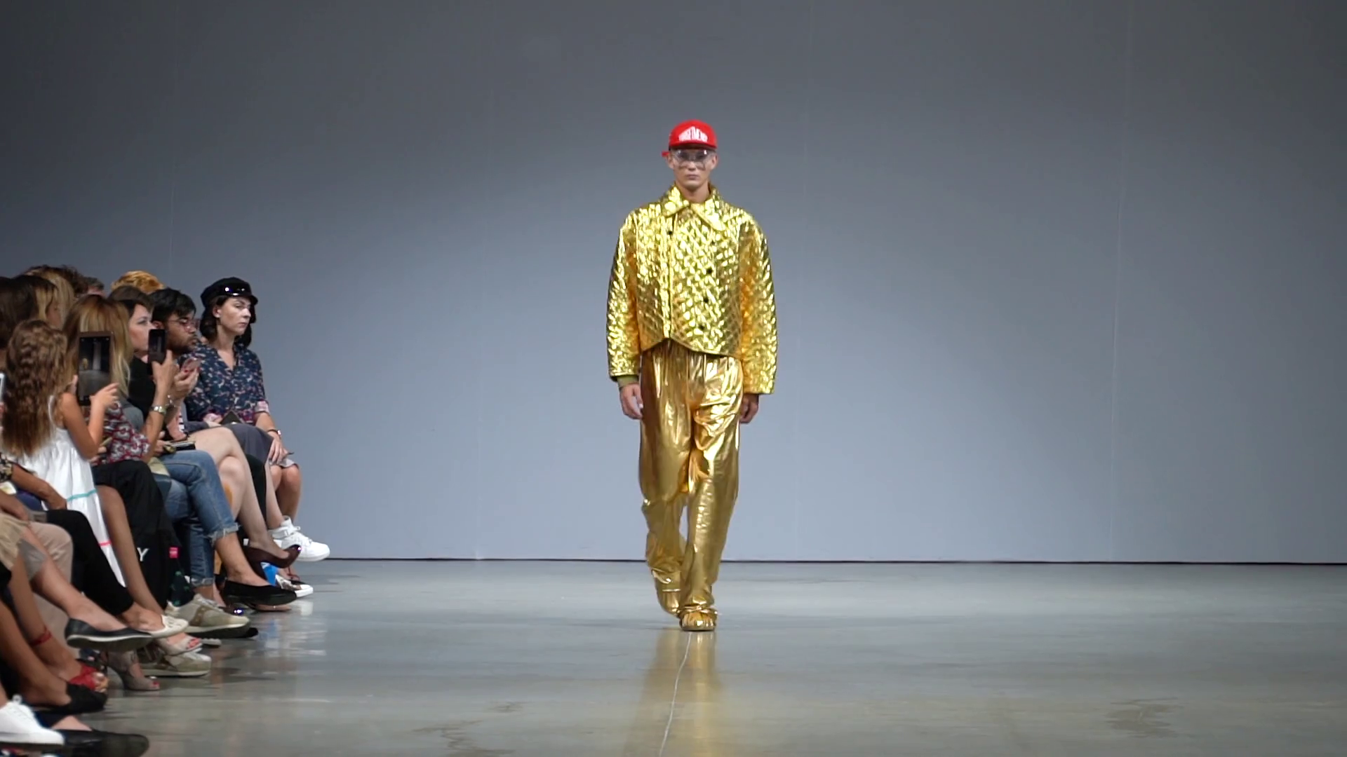 Male Model On Catwalk During Fashion Show In Stock Footage SBV ...