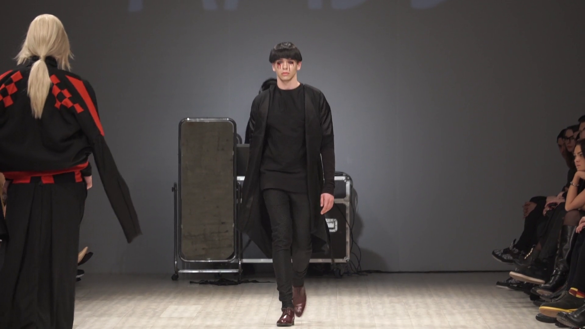 Male Model On Catwalk During Fashion Show In Stock Footage SBV ...