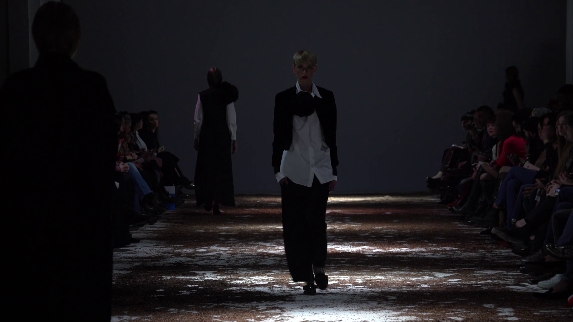 Model on the catwalk during a fashion show in Kyiv, Ukraine Stock Video ...