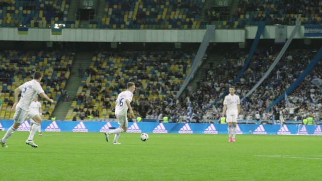 Soccer Player Makes A Dramatic Play During Game On Professional Outdoor ...