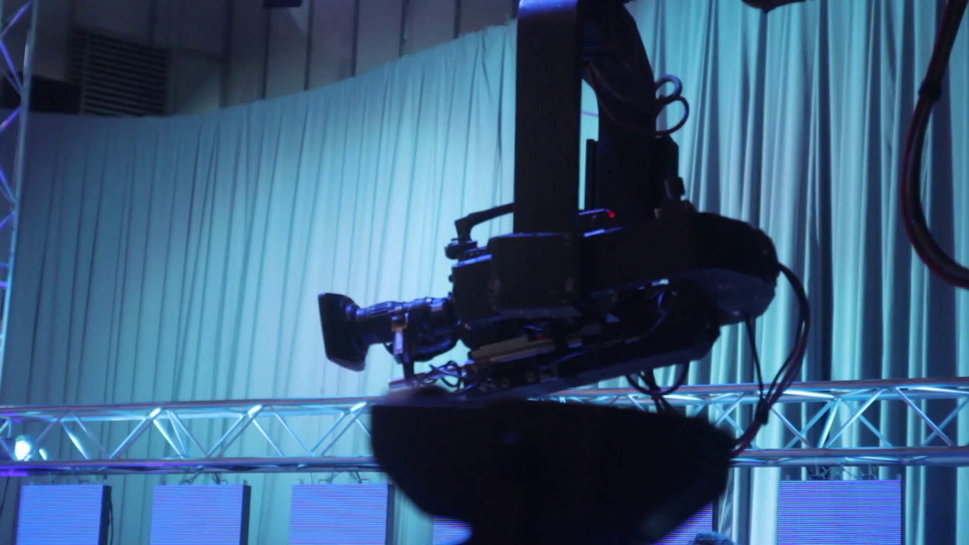 A Crane With Camera On Suspension In Tv Stock Footage SBV-346849005 ...