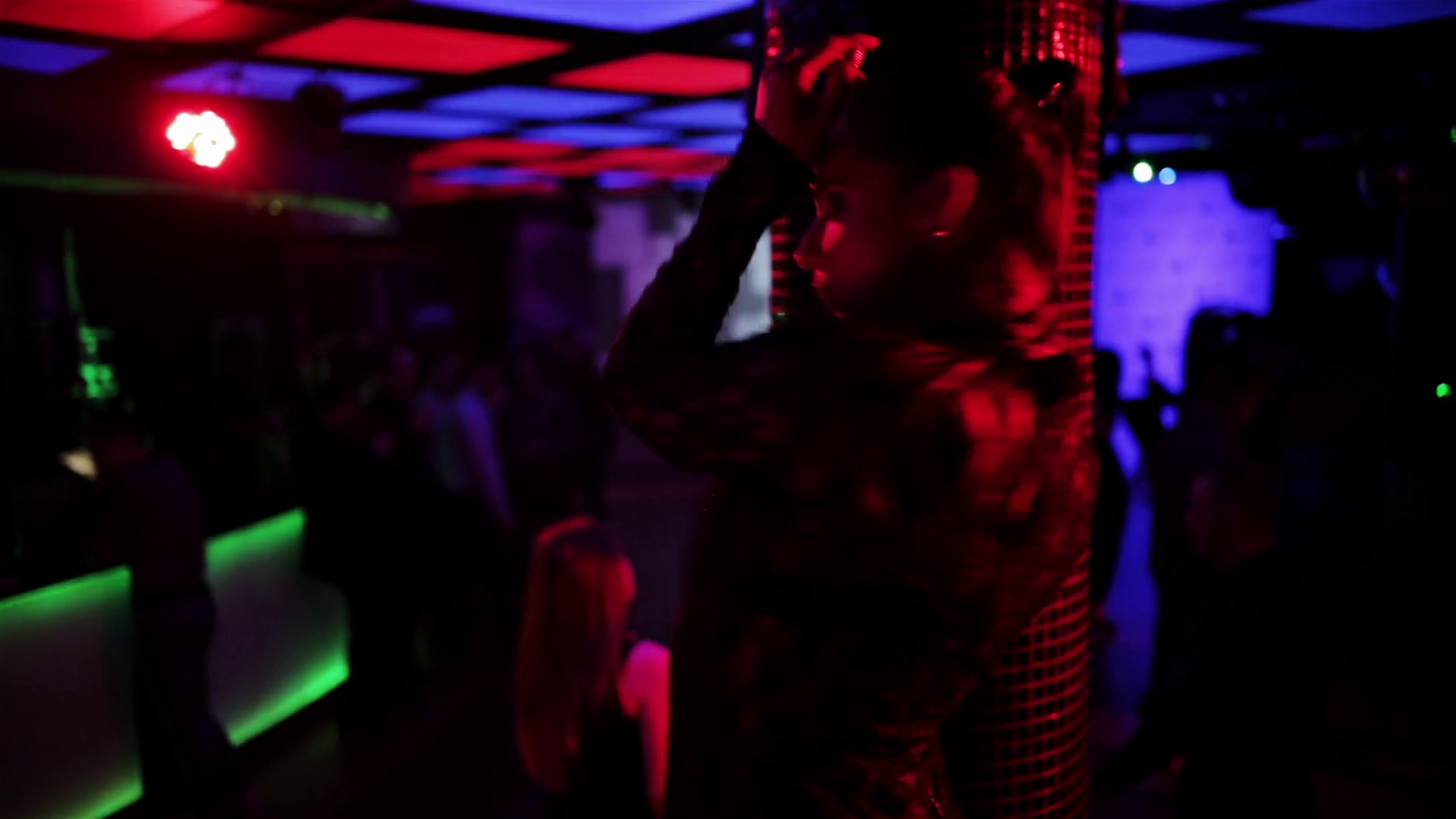 Girl Dancing At Nightclub Near Column In Stock Footage SBV-352595969 ...