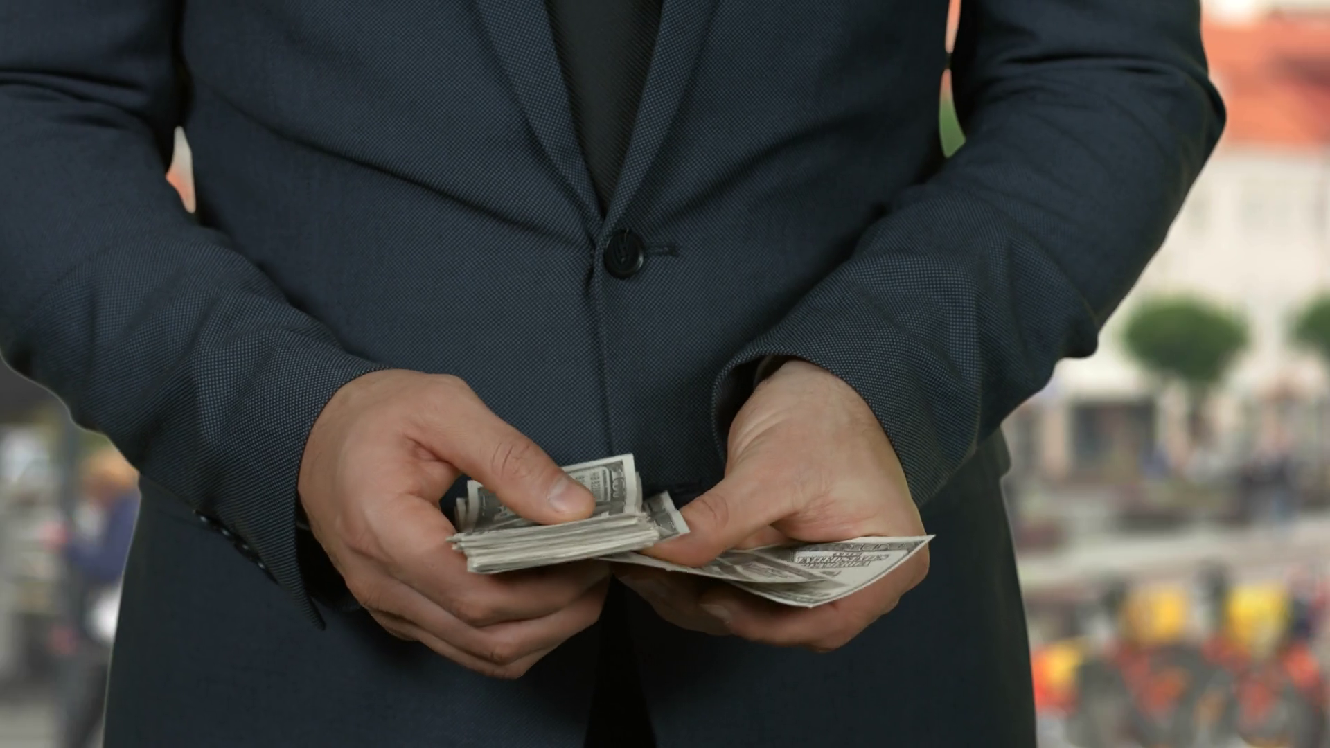 Man Counting Money In Street Guy Putting Stock Footage SBV-312790575 ...