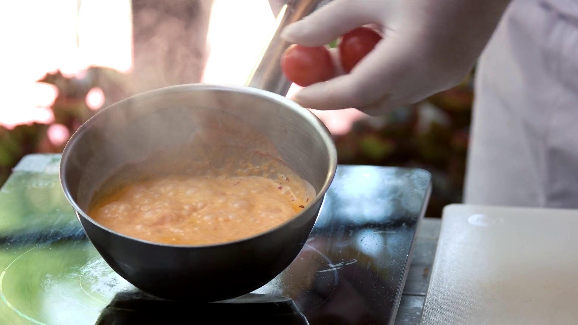 Saucepan With Hot Liquid Chef Adding Stock Footage SBV-312457468 ...
