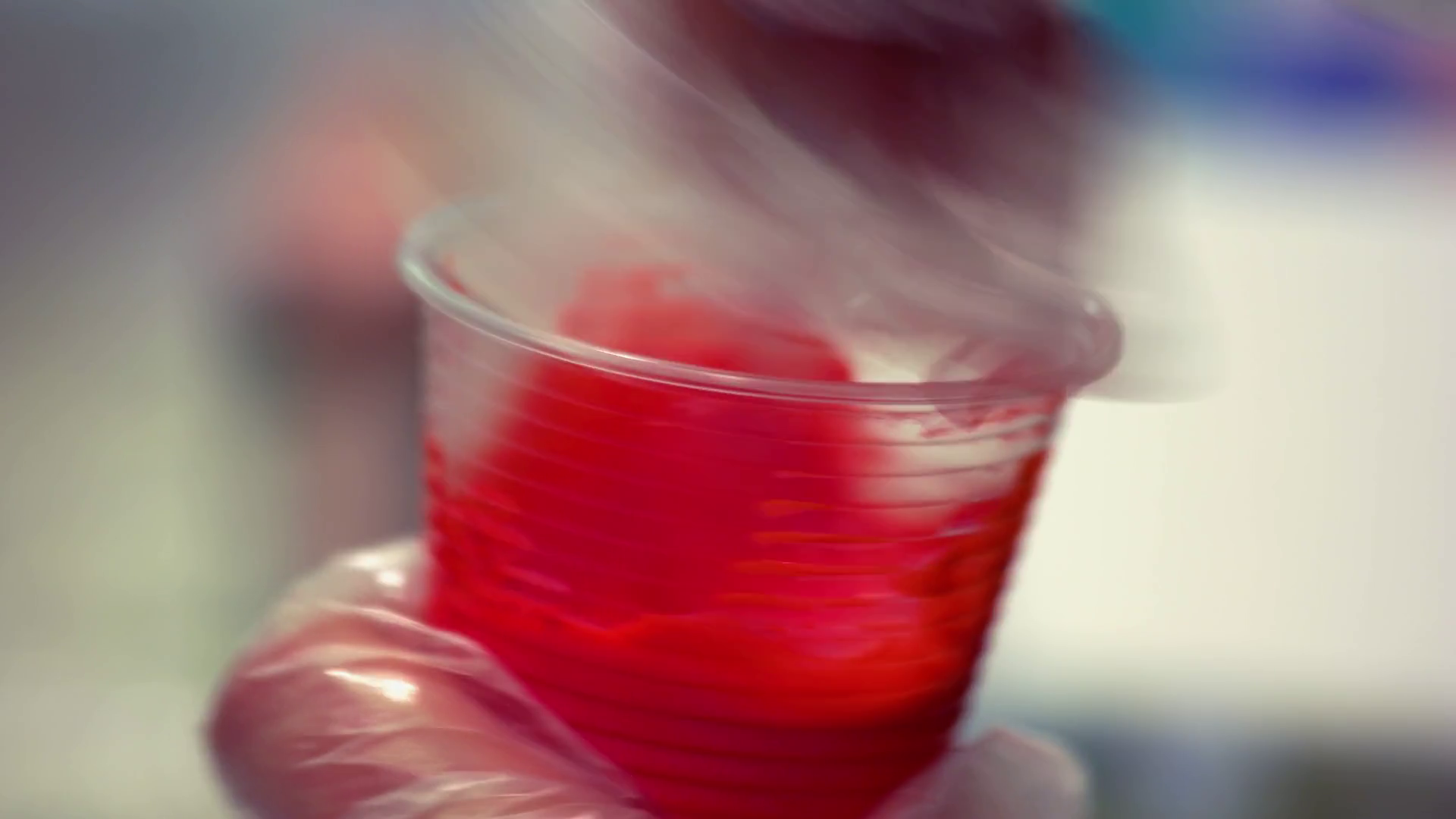 Close-up Stirring Red Paint In Plastic Cup Stock Footage SBV-346682553 ...