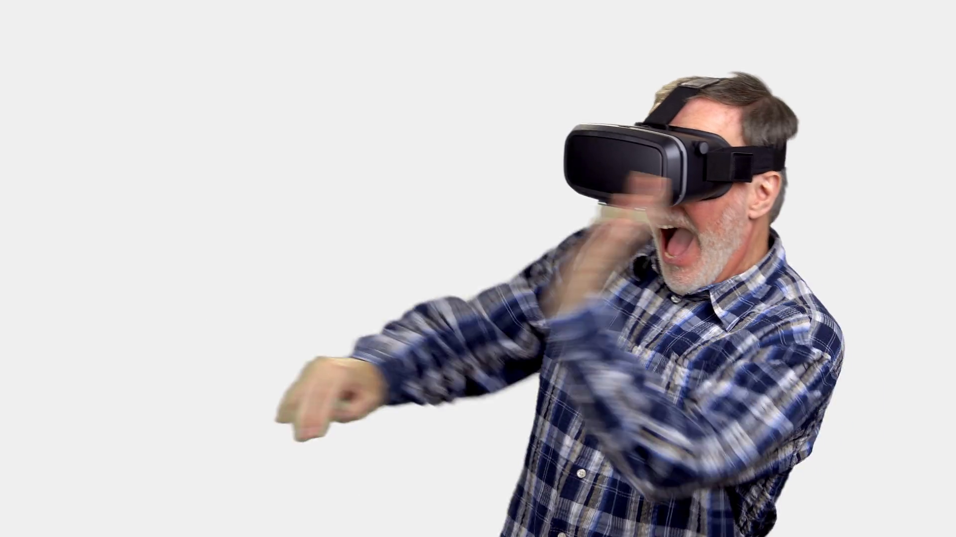 Portrait Of Scared Senior Man In Vr Headset Stock Footage SBV-347703225 ...