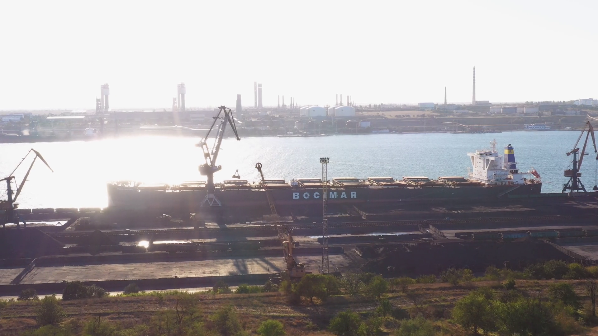 View From Drone Flying Over Bocimar Ship In Stock Footage SBV-347726741 ...