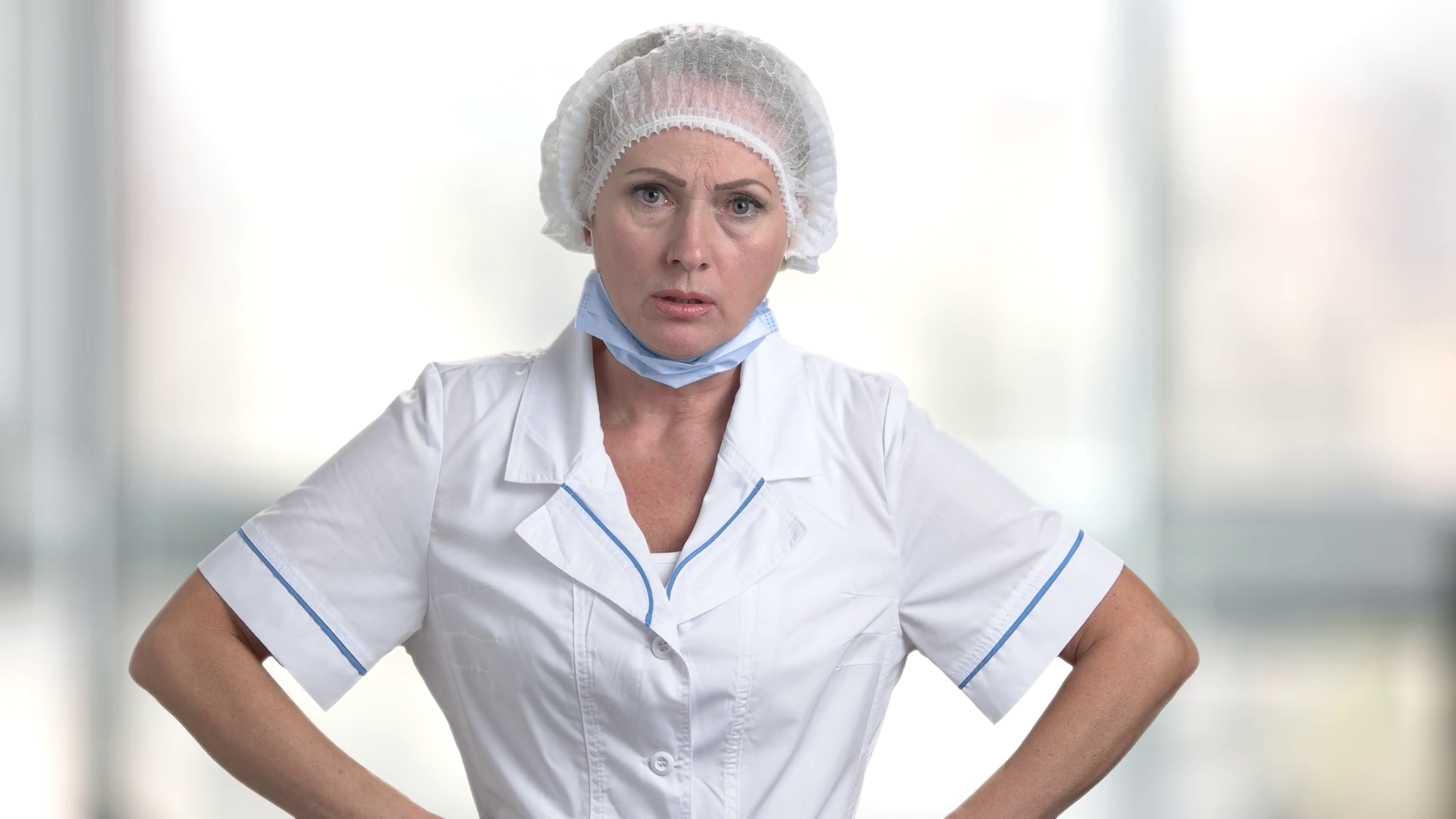Angry Woman Doctor On Blurred Background Stock Footage SBV-324240579 ...