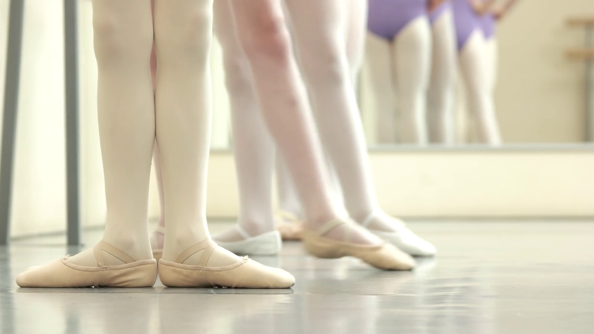 Ballet dancers background. Ballerina legs first position in pointe ...