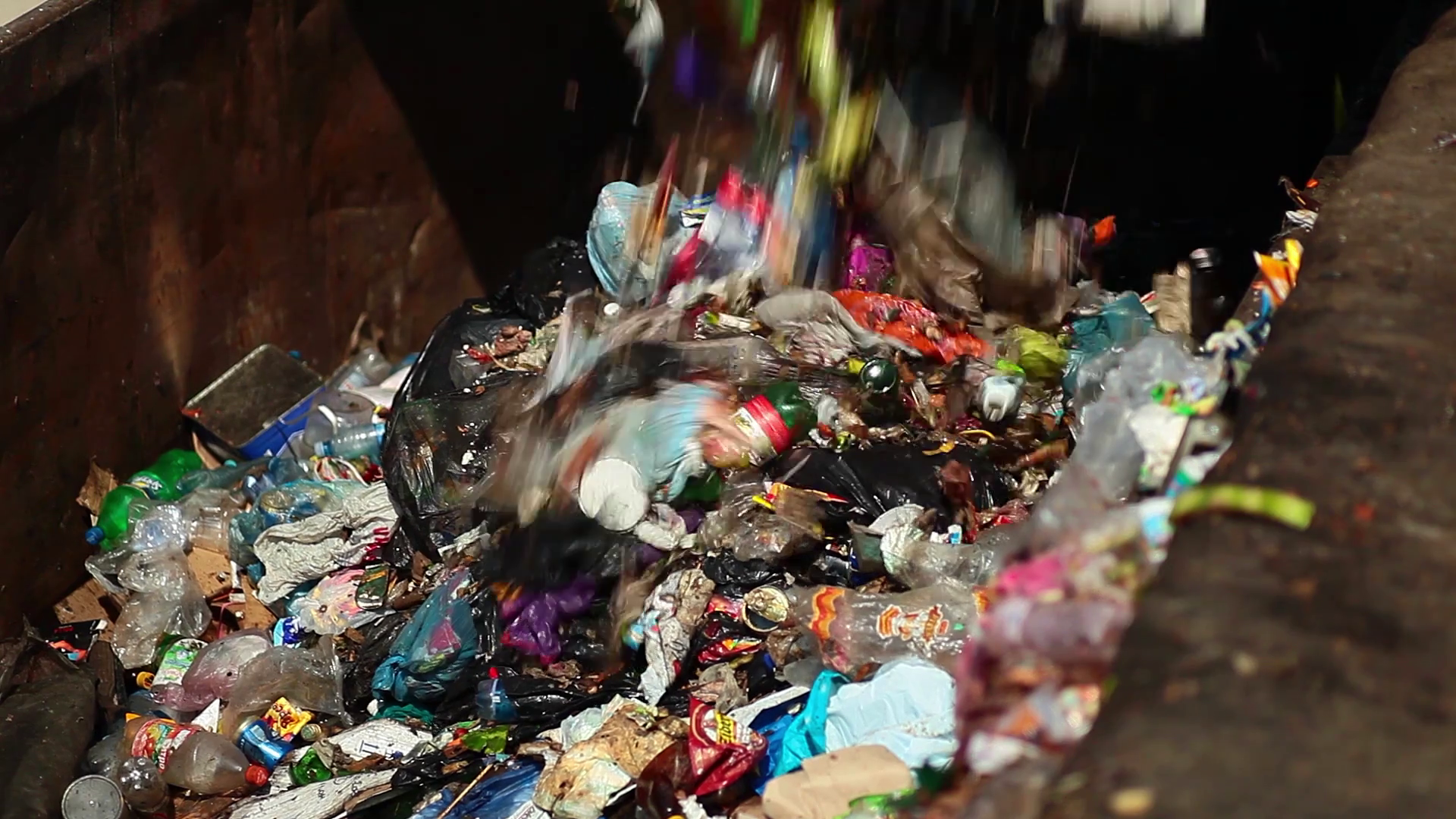 Bulldozer Packs Up Waste Recycling Stock Footage SBV-316101067 ...